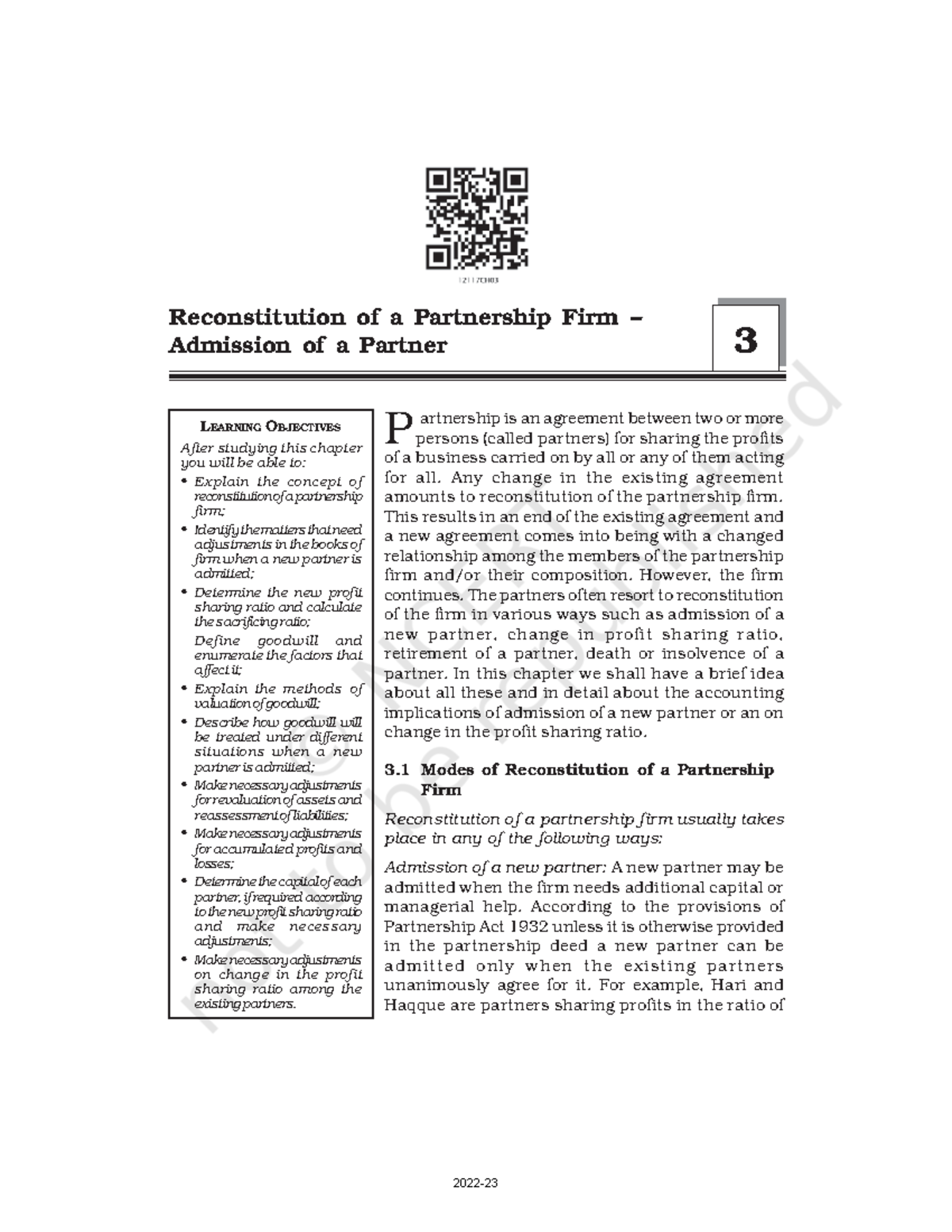 Leac103 - Ncert Accountancy Text Book Part 1 - 3 LEARNING OBJECTIVES ...