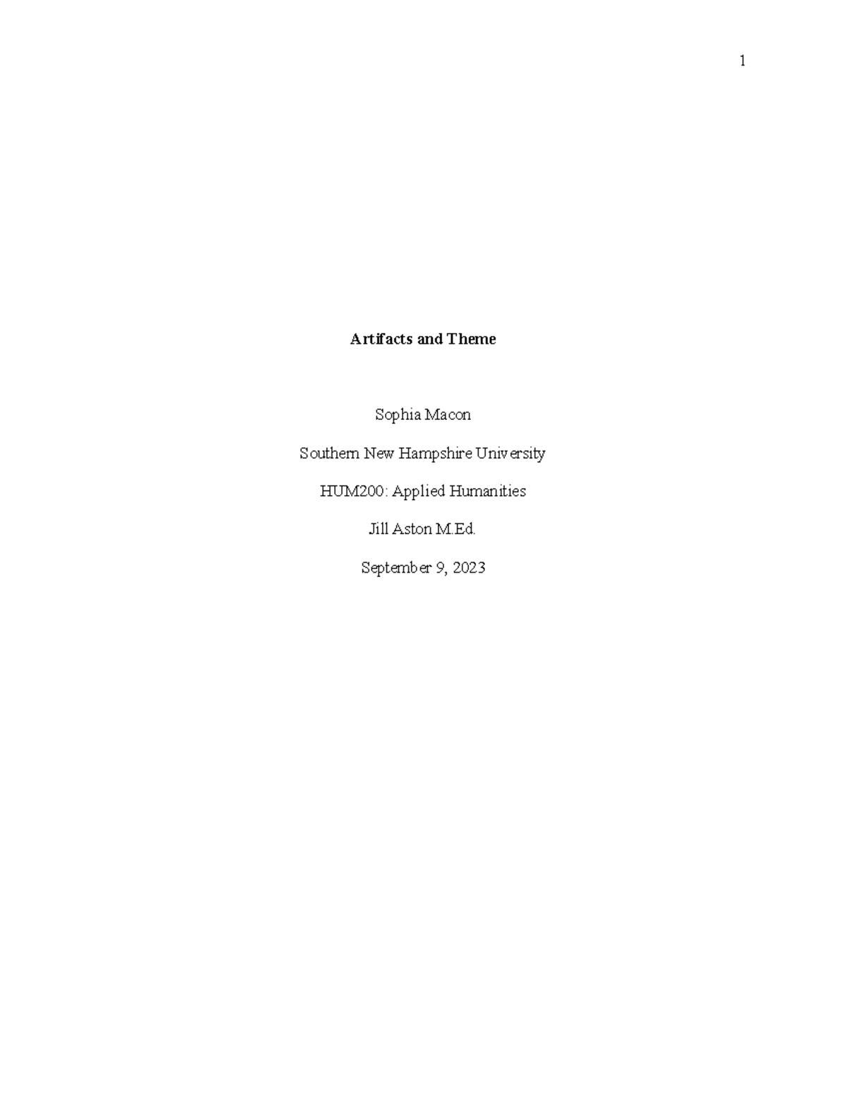 Artifacts and Theme - This is the module 2 course work. - Artifacts and ...
