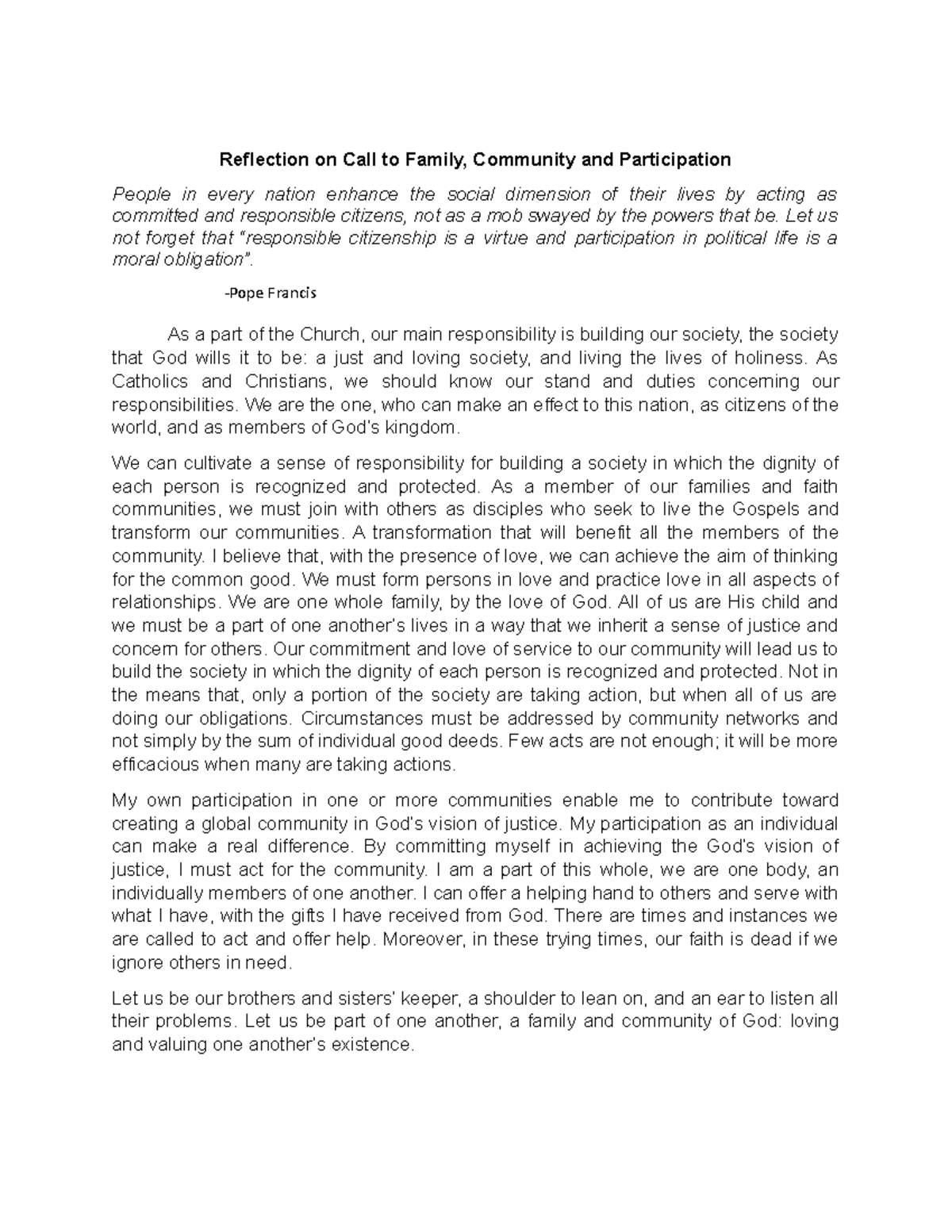 Theo3 cst family,community,participation - Reflection on Call to Family ...