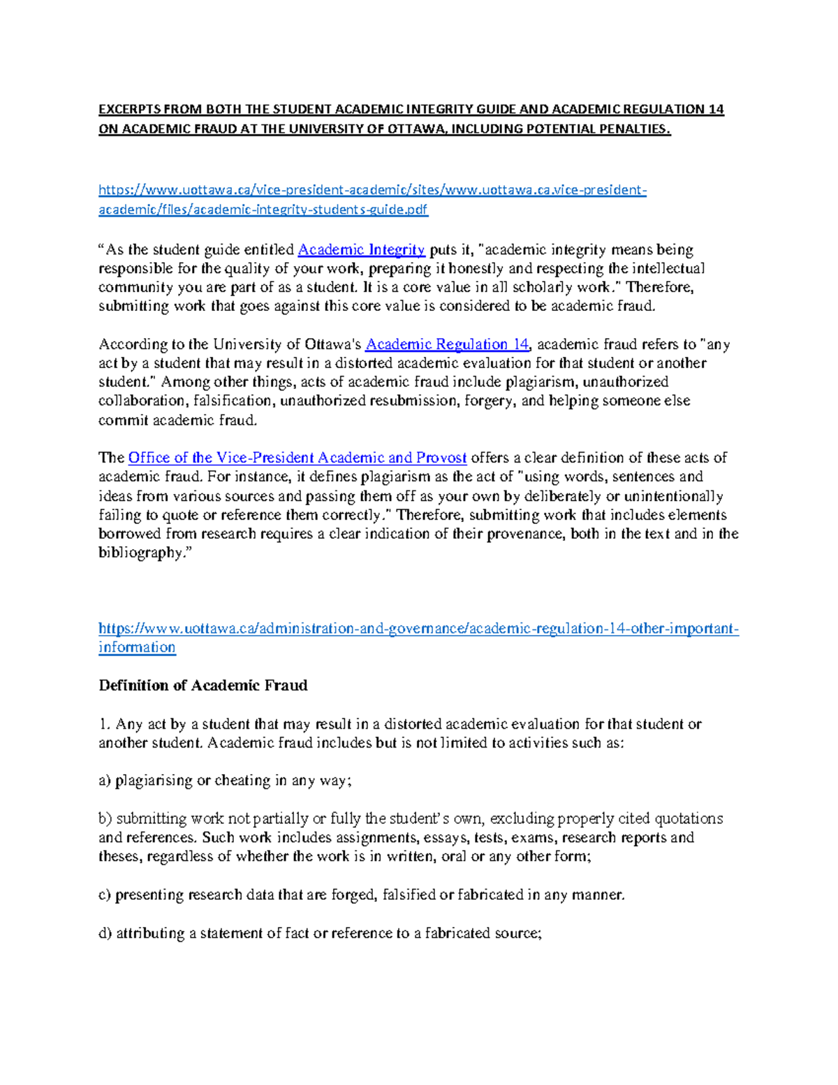 SRS Academic Regulatons ON Plagiarism AND Academic Fraud 2020 ...