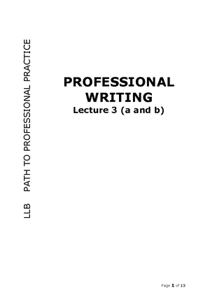 Lecture 4 Commercial awareness (handout) - LLB PATH TO PROFESSIONAL ...
