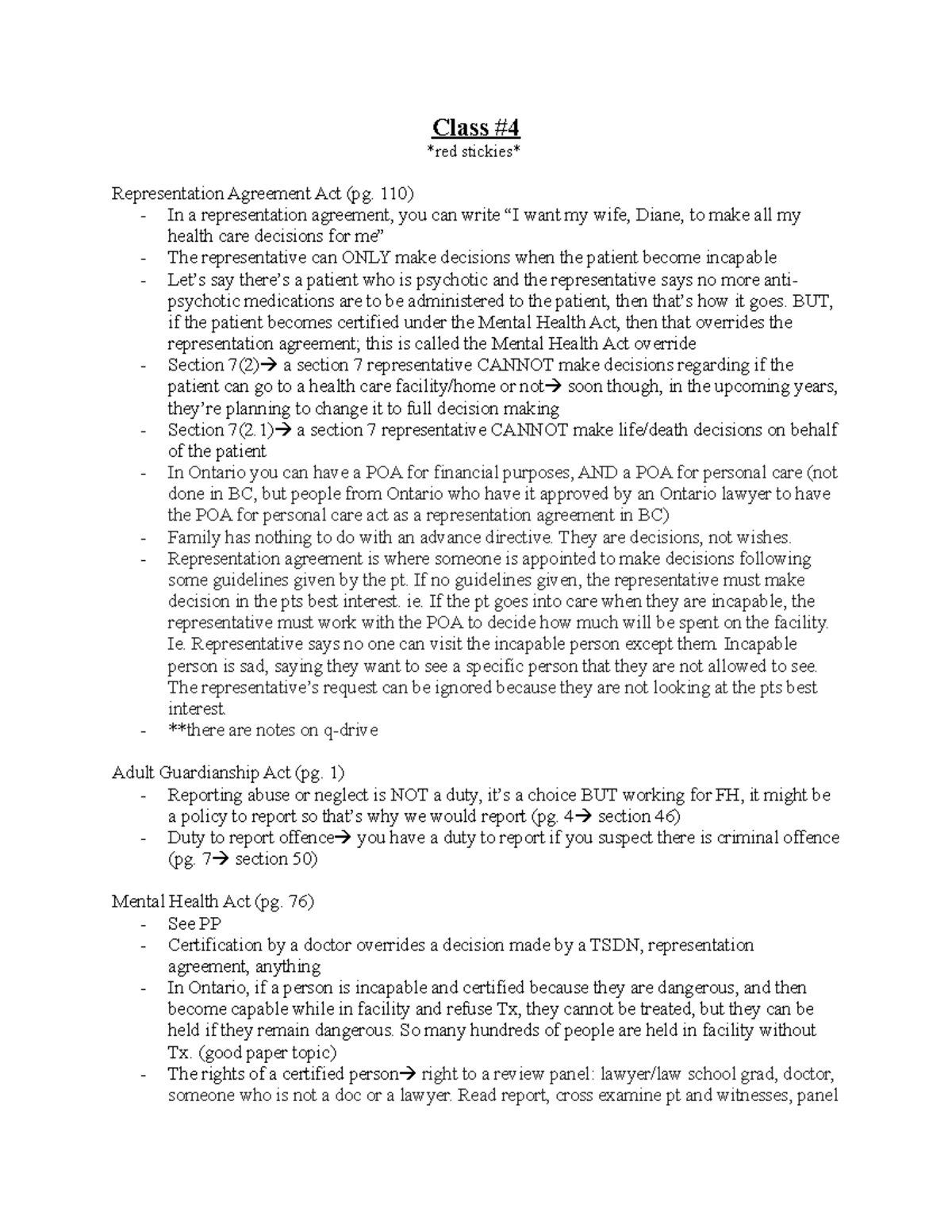 Class 4 Class Red Stickies Representation Agreement Act pg 110