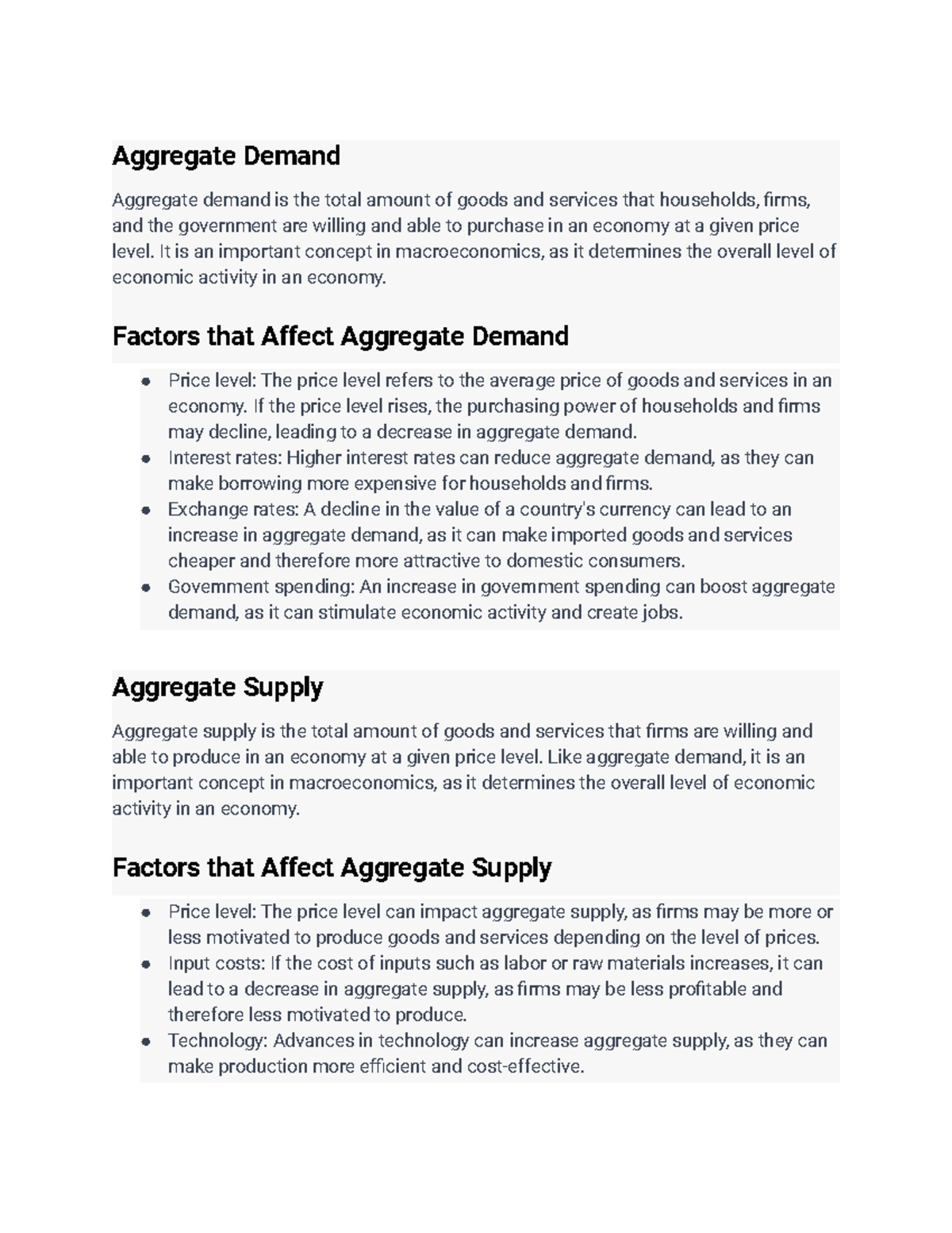 Aggregate Demand - Aggregate Demand Aggregate demand is the total ...