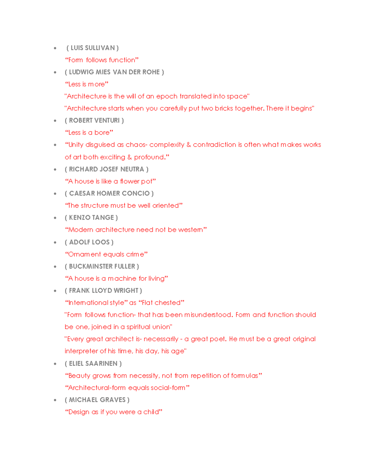 286432726 Famous Architect Dictums - ( LUIS SULLIVAN ) “Form follows ...