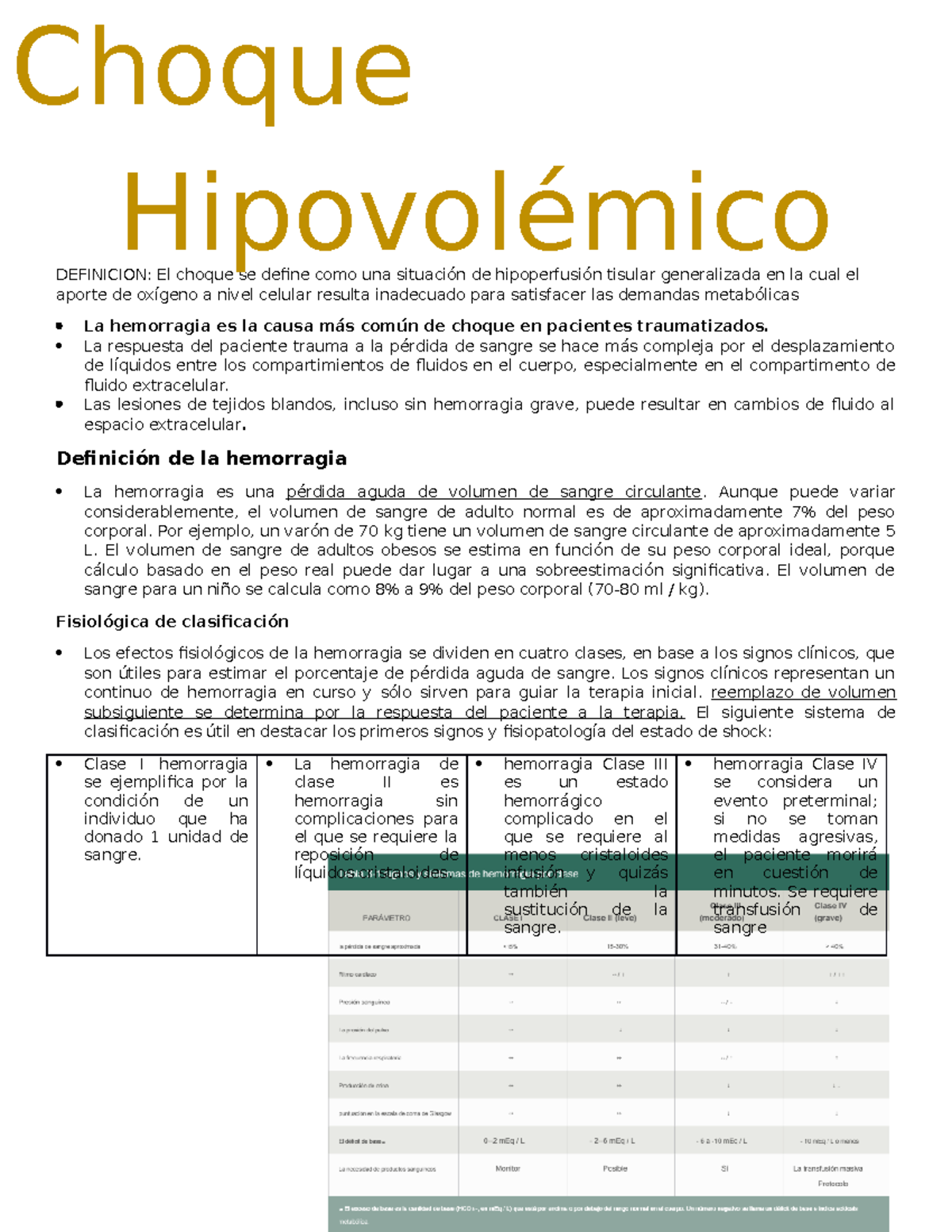 Choque - Material didactico para la materia de urgencias - DEFINICION ...