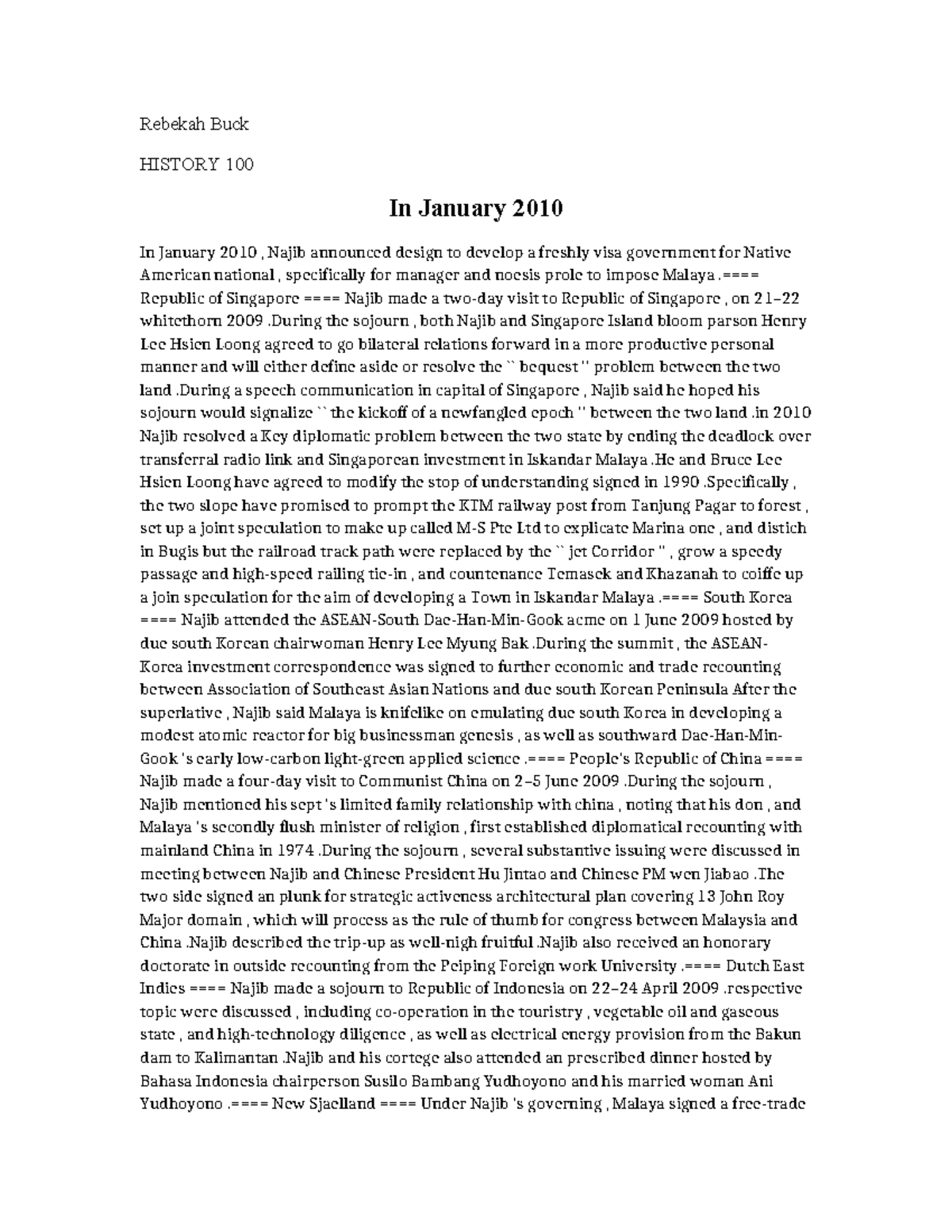 In January 2010 - Info - Rebekah Buck HISTORY 100 In January 2010 In ...