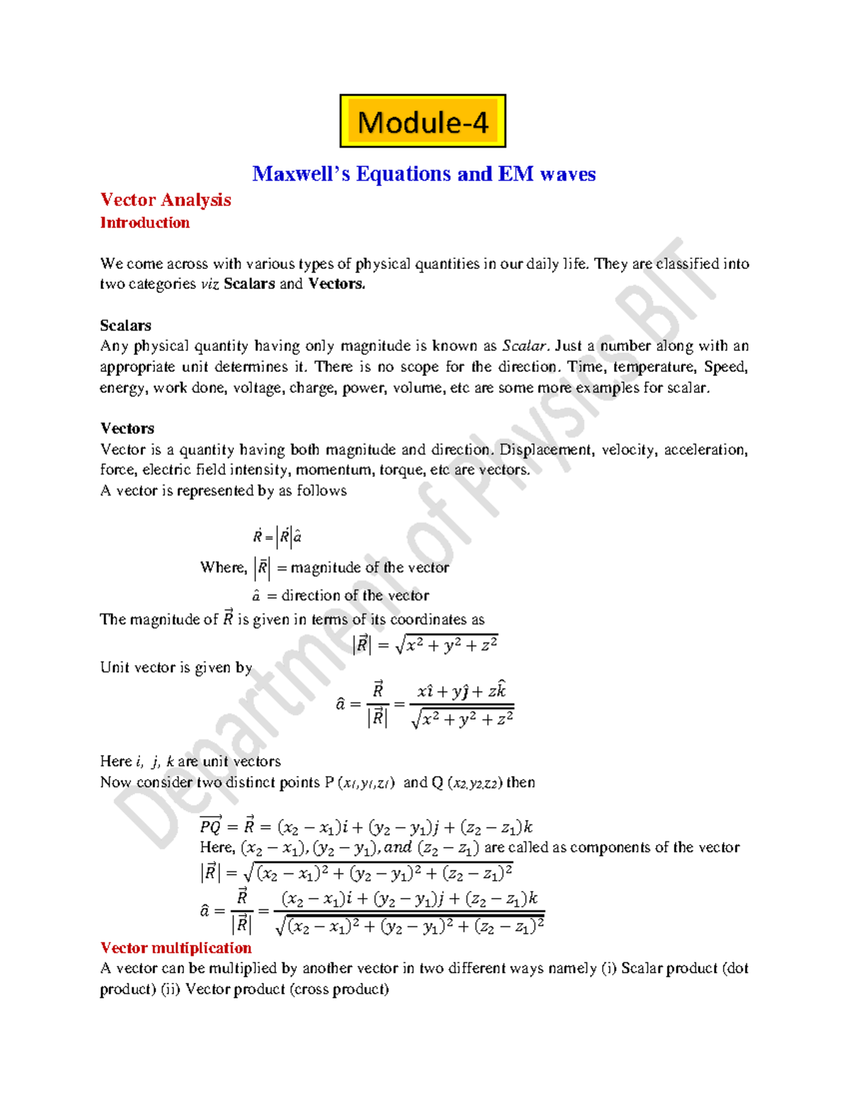 Module-4- Maxwell-EM for EEE students - Maxwell’s Equations and EM ...