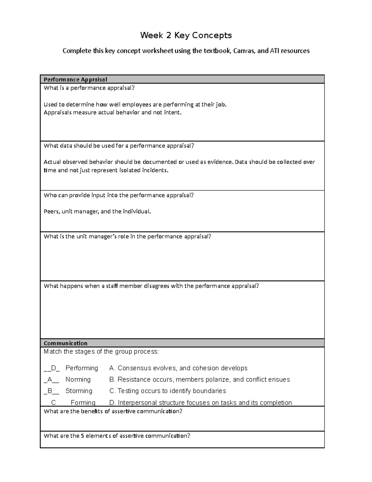 Week 2 Key Concepts - notes - Week 2 Key Concepts Complete this key ...