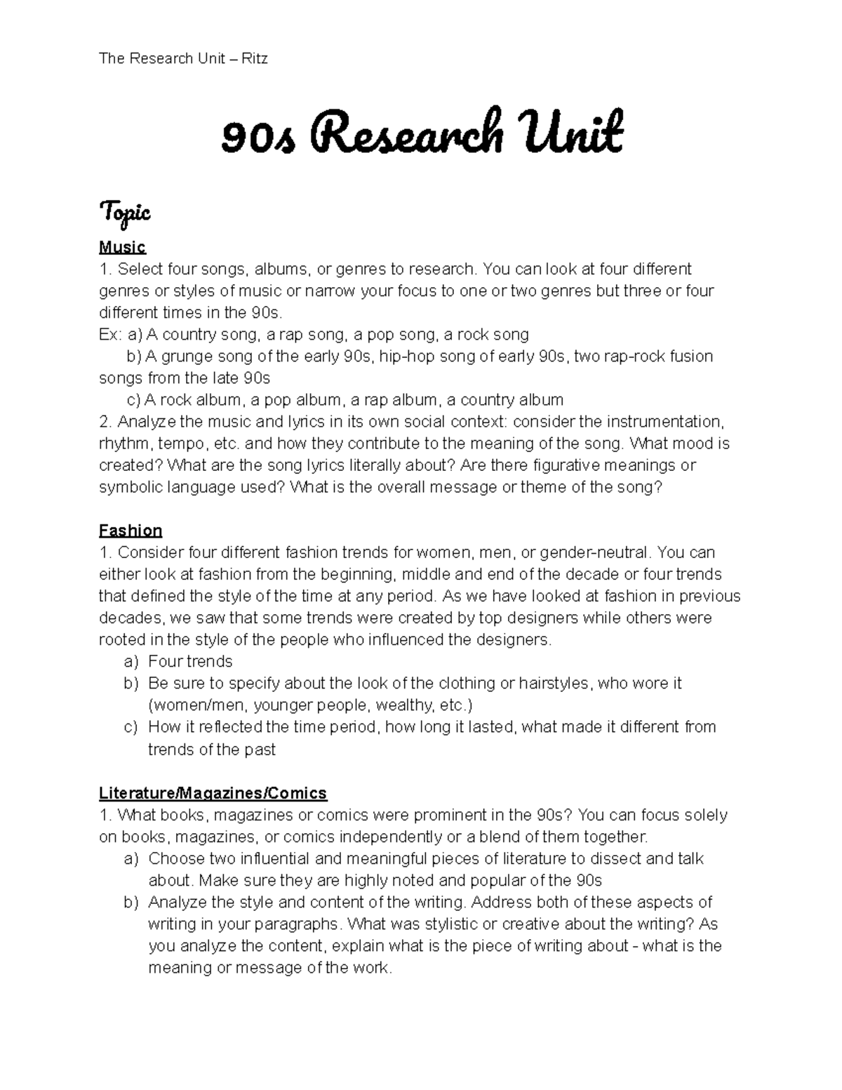 90s+Research+Unit+Rev+#2 - 90 Researc Uni Topi Music Select four songs ...