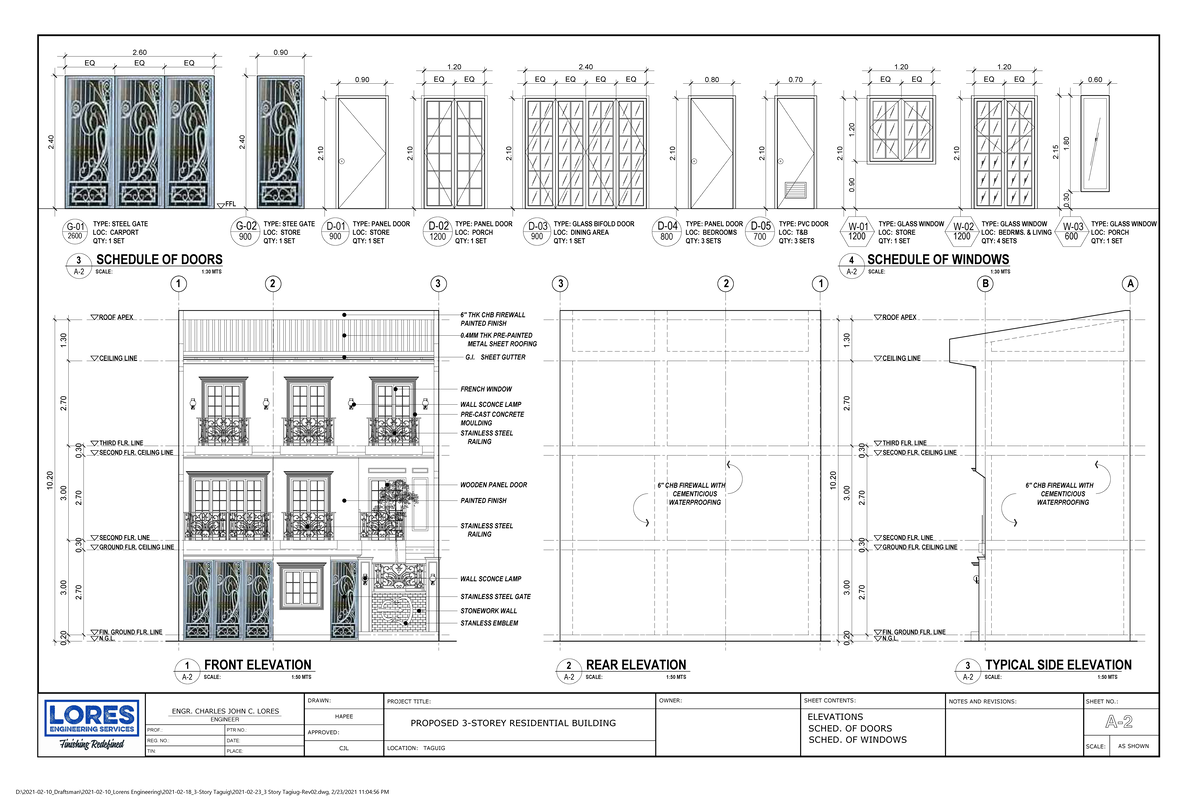 Design Plates: Conceptual sketches, detailed plans, elevations ...