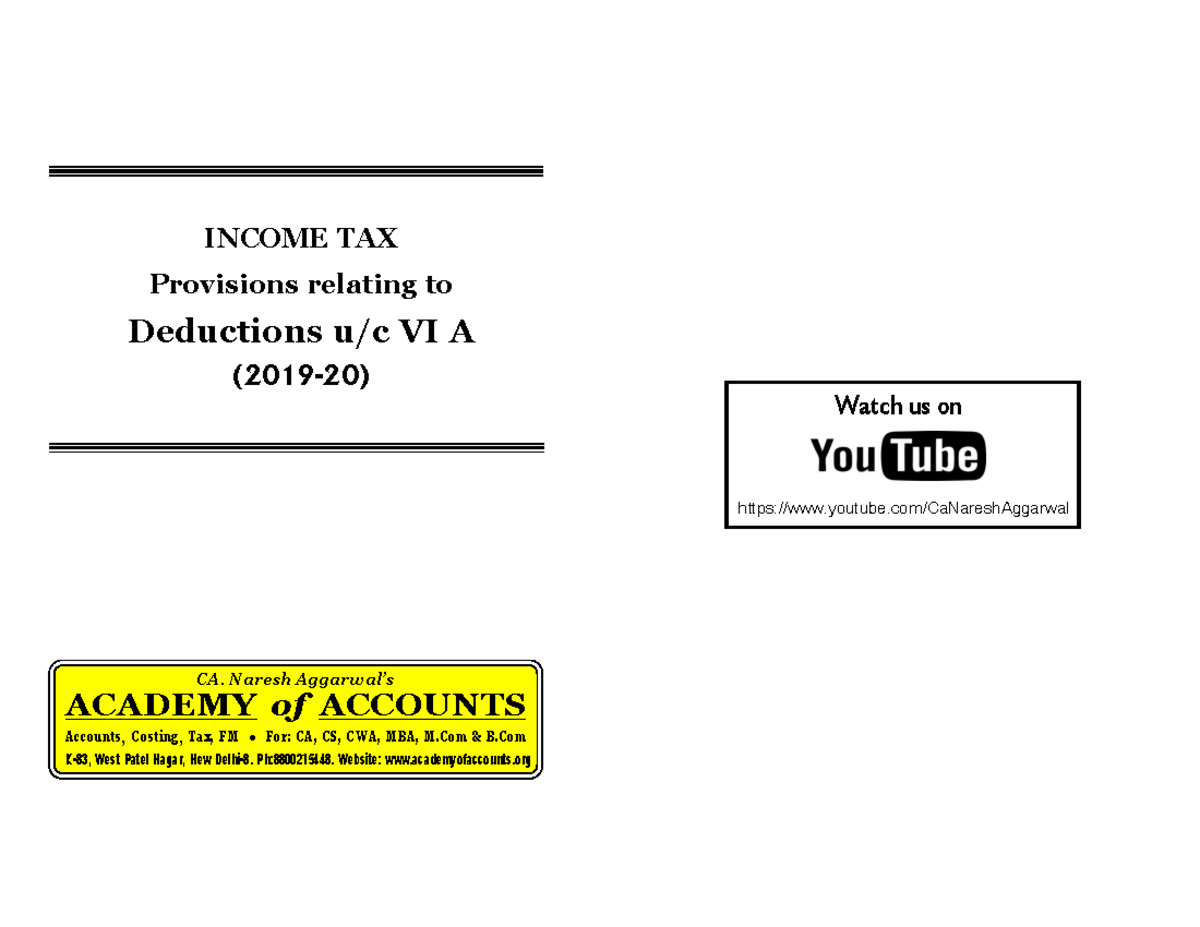 08 Deduction - INCOME TAX - INCOME TAX Provisions relating to ...