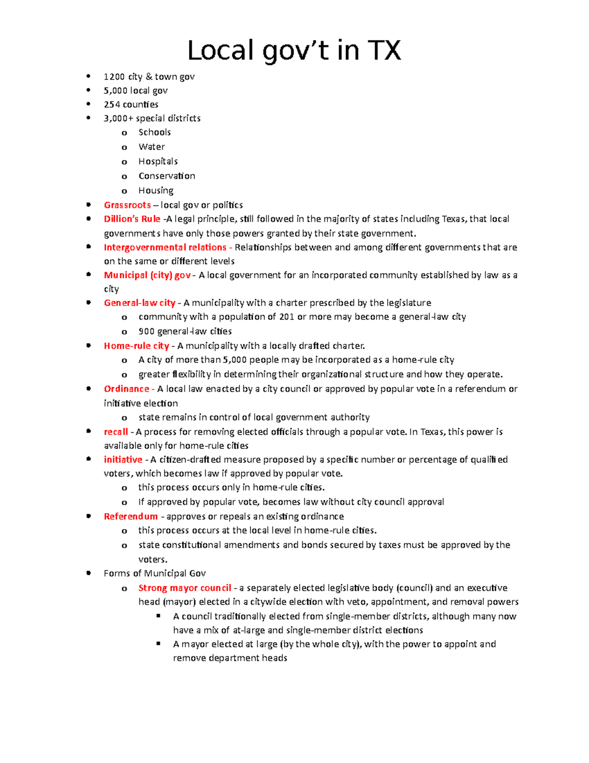 City Government - Local gov’t in TX 1200 city & town gov 5,000 local ...