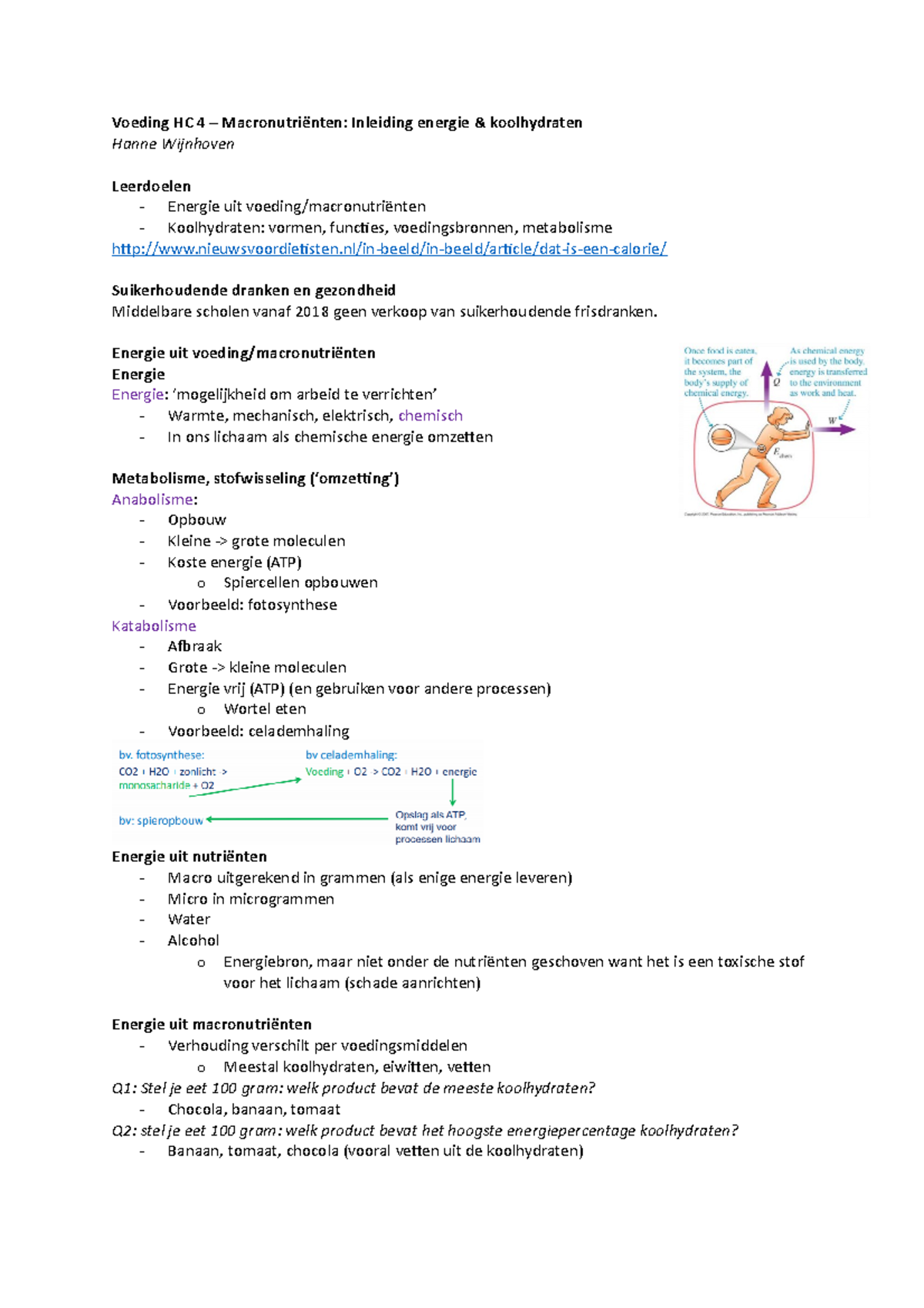 Voeding HC 4 - Aantekeningen en plaatjes - Voeding HC 4 ...