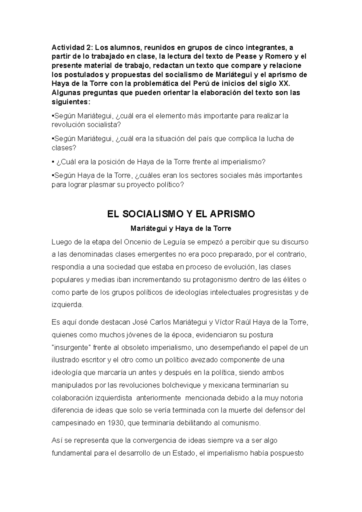 EL Socialismo Y EL Aprismo - prob y desafios del Peru actual ...