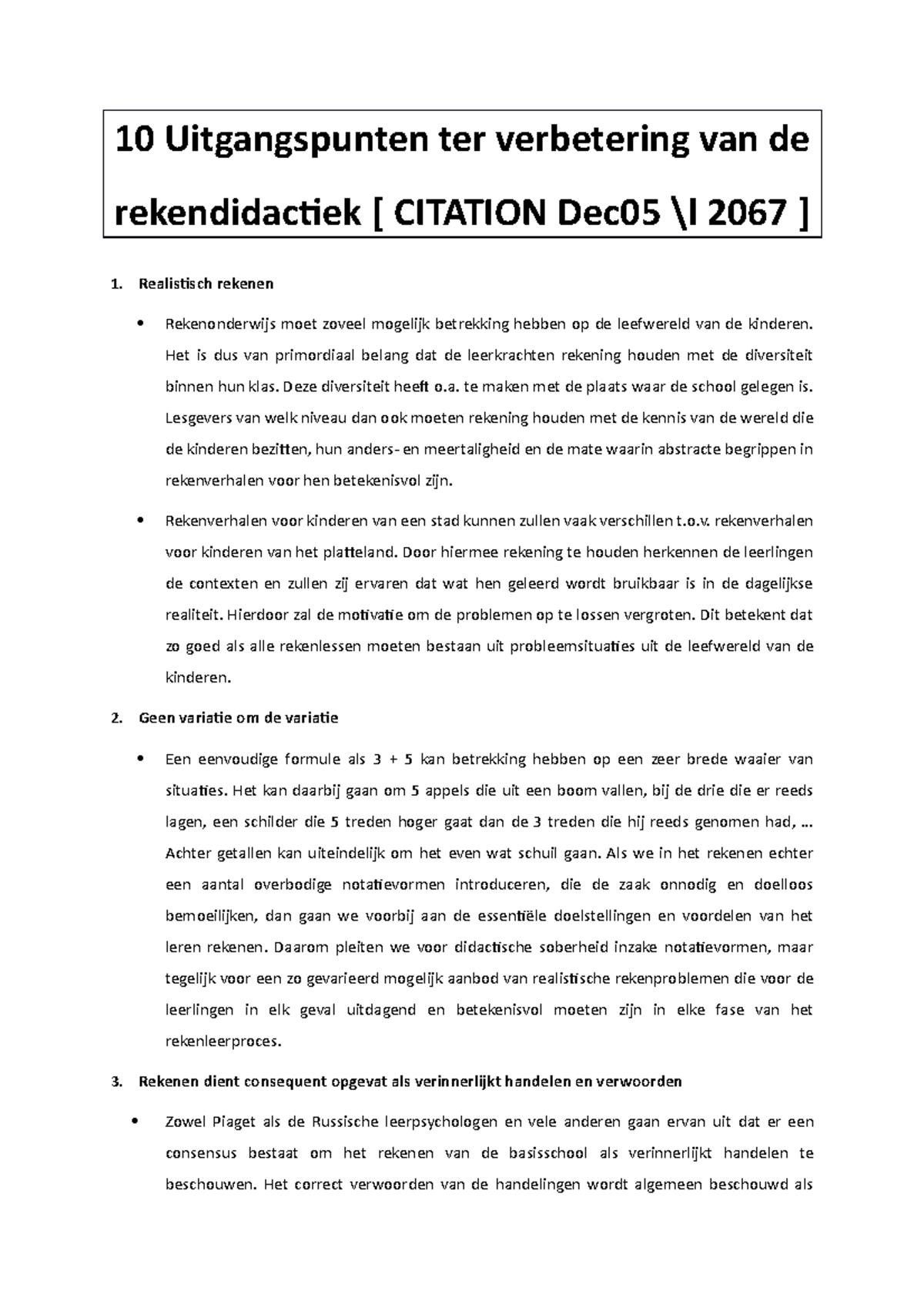 10 punten ter verbetering van de rekendidactiek-2 - 10 Uitgangspunten ...