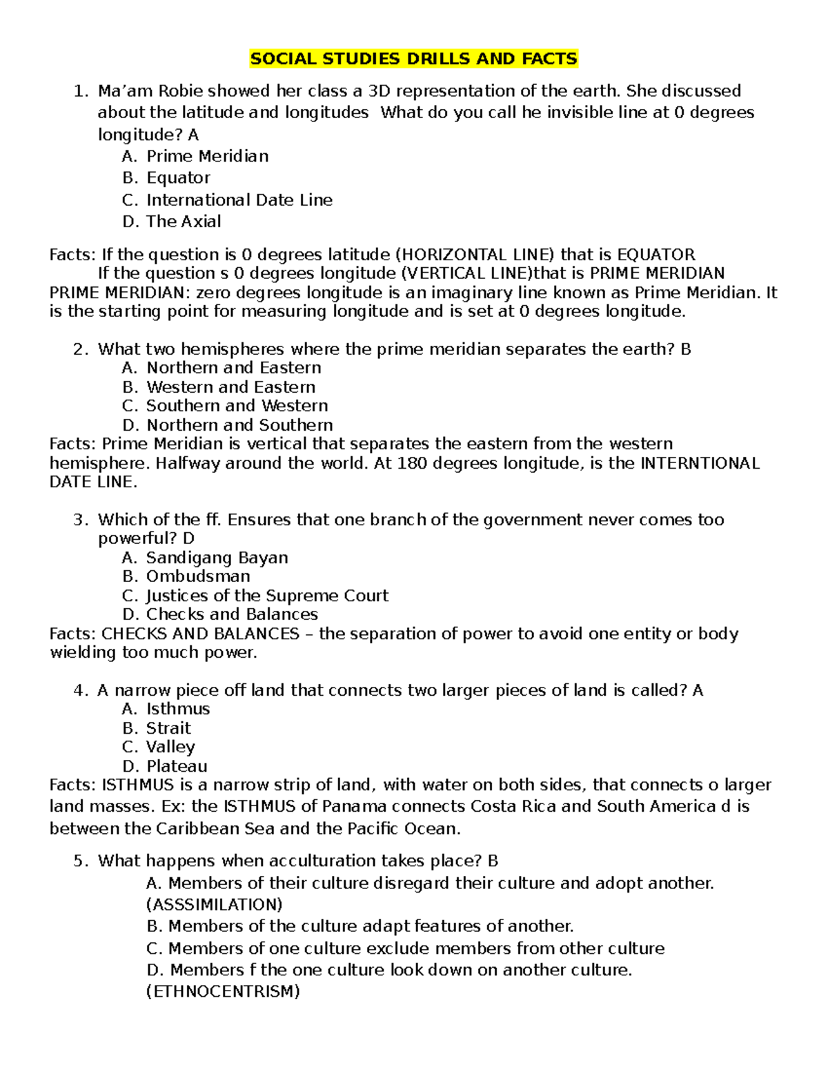 Social Studies Reviewer. LPT Topnotcher DUO - SOCIAL STUDIES DRILLS AND ...