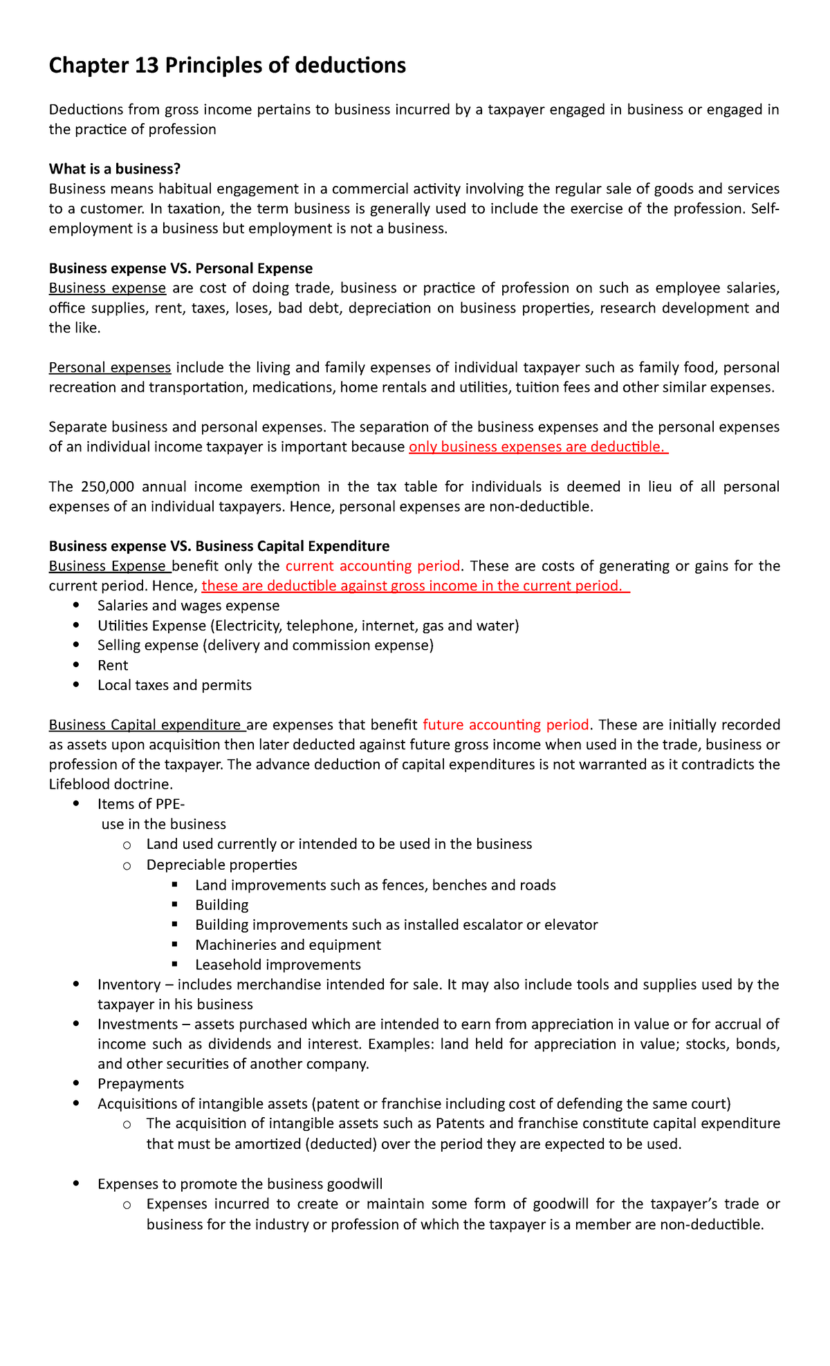 Chapter 13 Principles of deductions - Chapter 13 Principles of deductions Deductions from gross ...