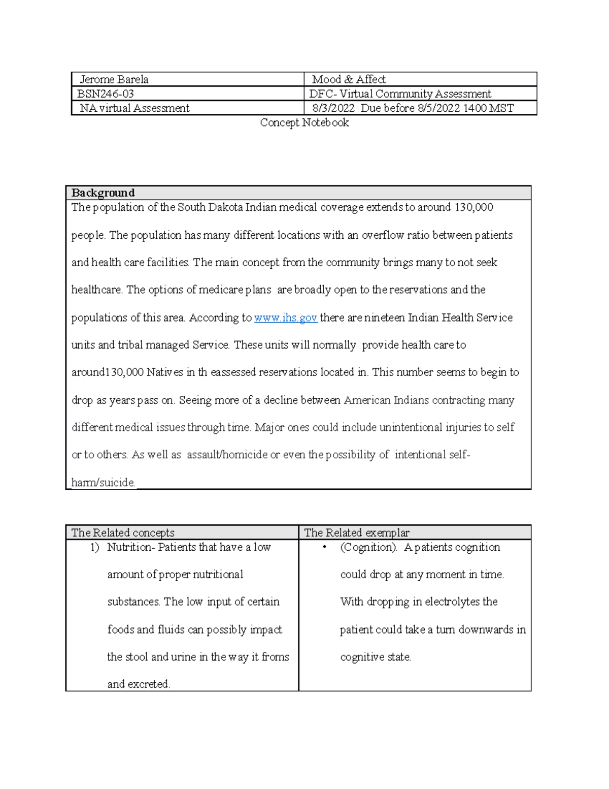 Concept Notebook #3 Template NUR 246 #3 DFC#3 canceled DFC makeup ...