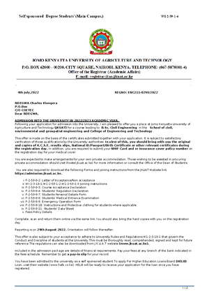 Admissions-Documents jkuat - JKUAT is ISO 9001:2015 and ISO 14001:2015 ...