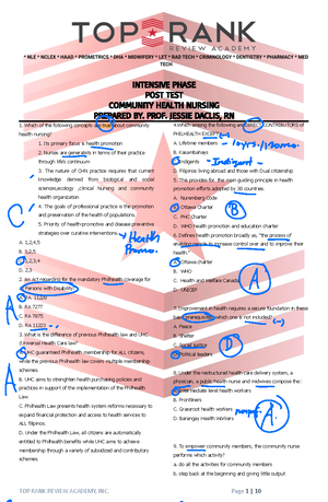 CHN reviewer comprehensive - – – – – – – – – – – CHN DAY 1 CHN nurse ...