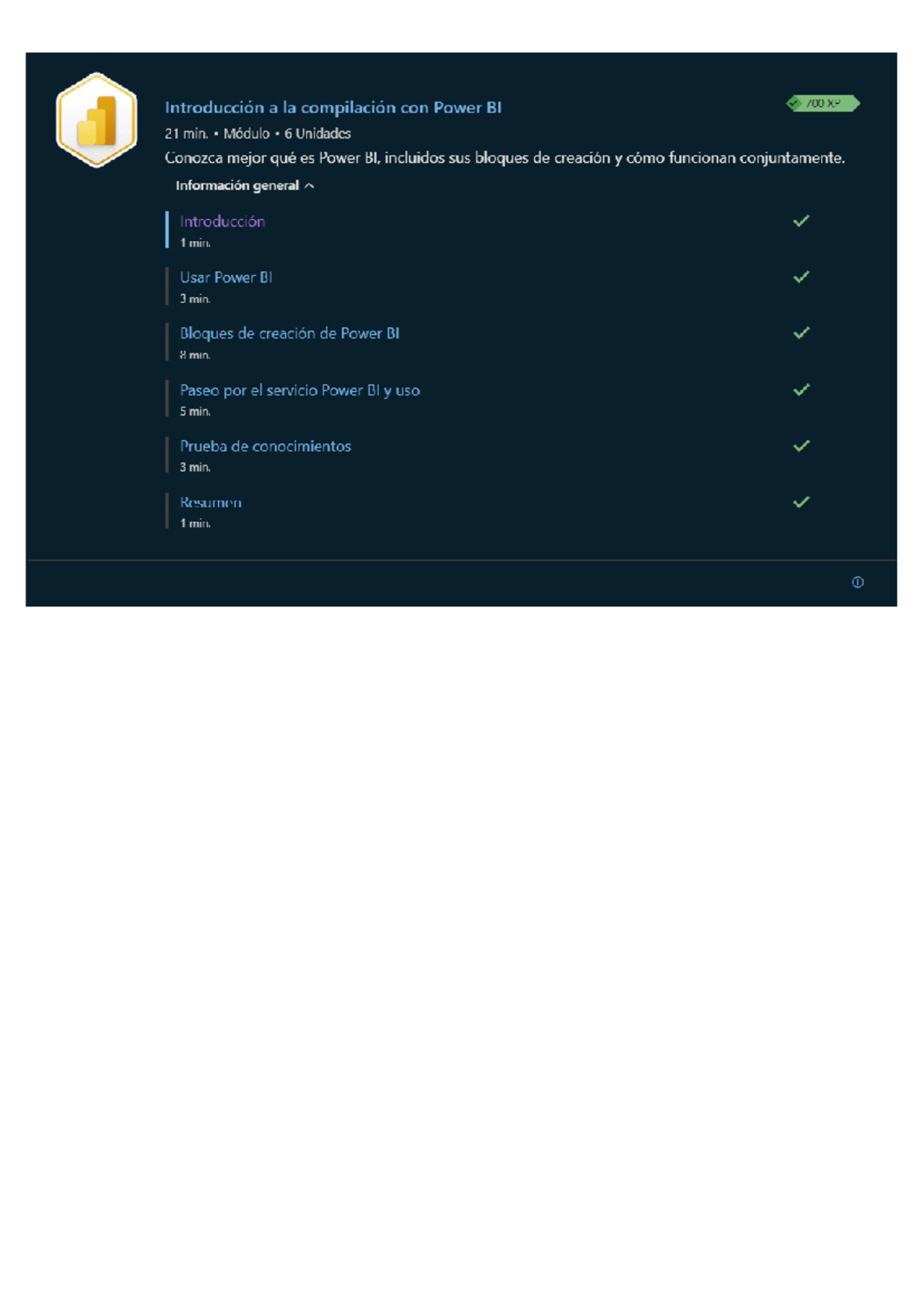 Introduccion al Power BI - 700 XP Introducción a la compilación con ...