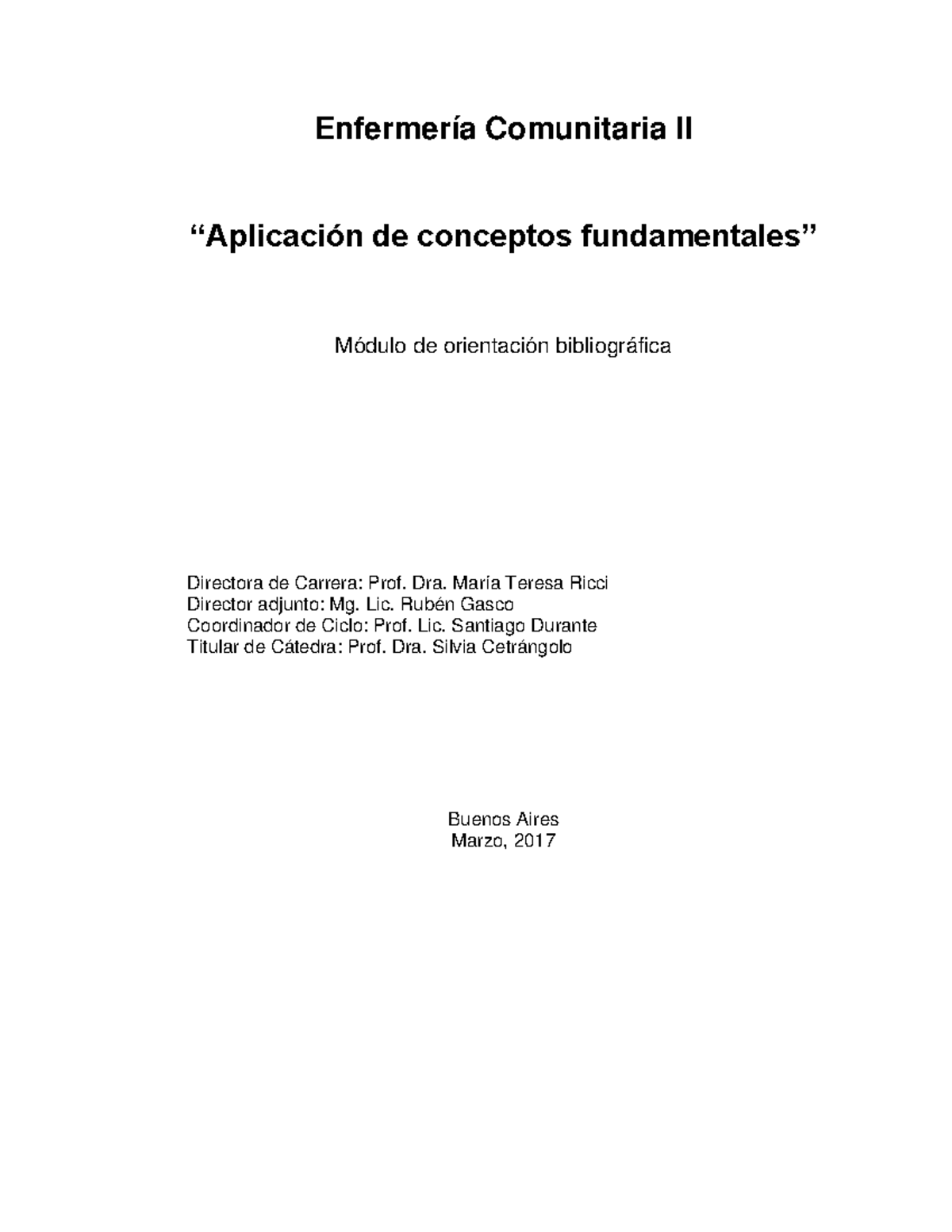 M+¦dulo Enfermer+¡a Comunitaria II - Enfermería Comunitaria II “Aplicación de conceptos - Studocu