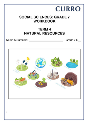Grade 7 geography term 4 - SOCIAL SCIENCES: GRADE 7 WORKBOOK TERM 4 ...