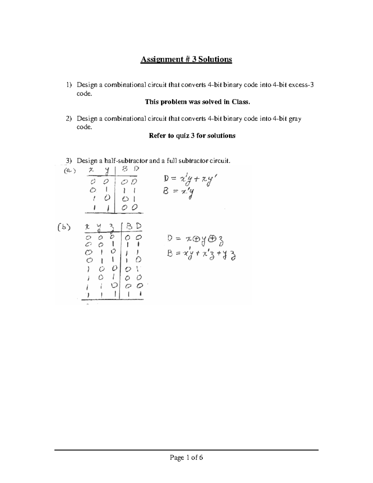 Assignment 3 Solutions 265 - Assignment # 3 Solutions Design a ...