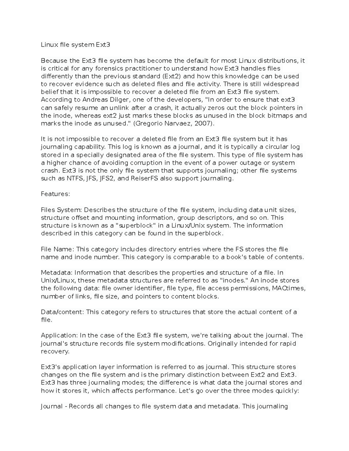 Discussioon - Operating system unit 5 - Linux file system Ext Because ...