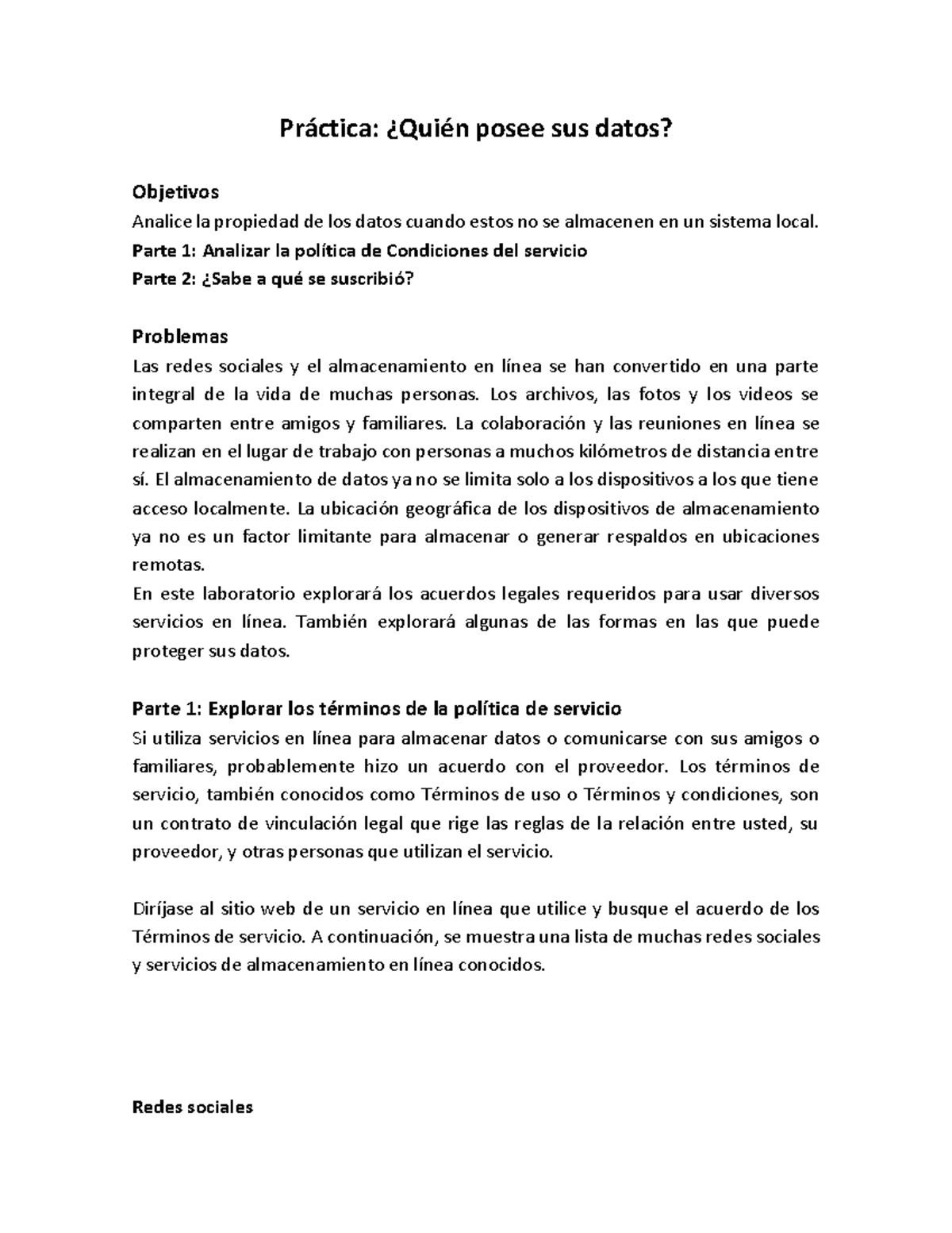 Práctica - Quién posee sus datos 23 - Pr·ctica: øQuiÈn posee sus datos ...