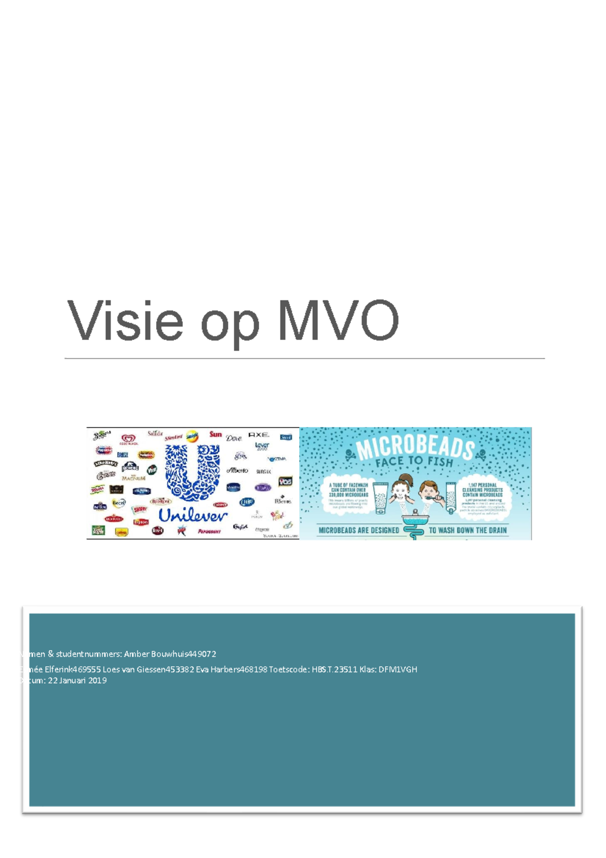 MVO voorbeeld verslag - Cijfer: 8,7 - Visie op MVO Namen ...