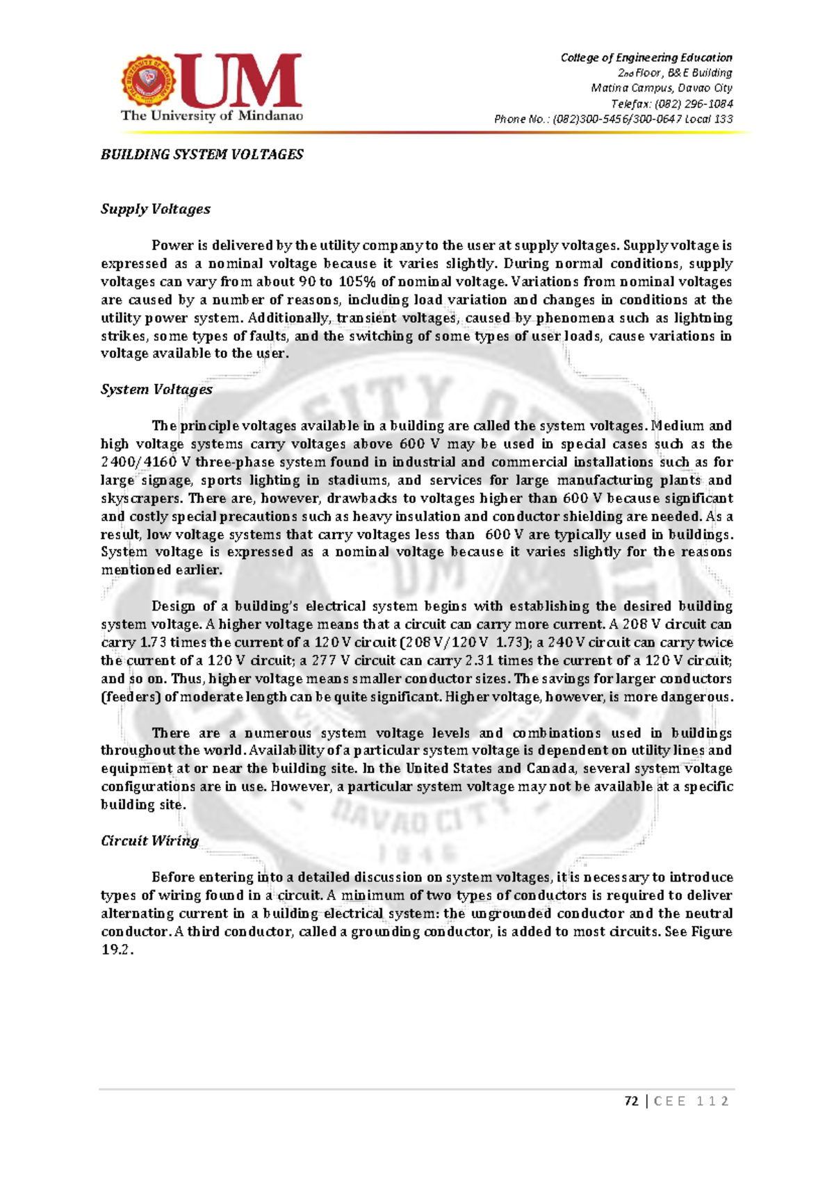 BCE 324 - Engineering Utilities 1 (SIM Complete)-73-75 - College of ...