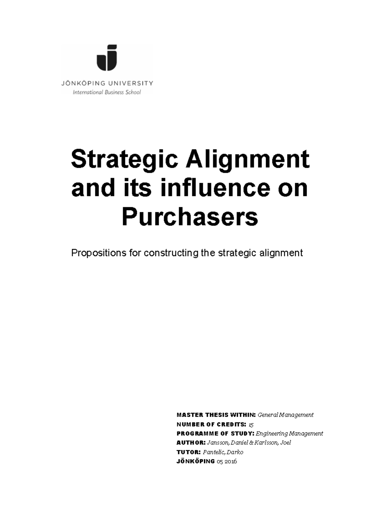 Fulltext 01 - sfdsf - Strategic Alignment and its influence on ...