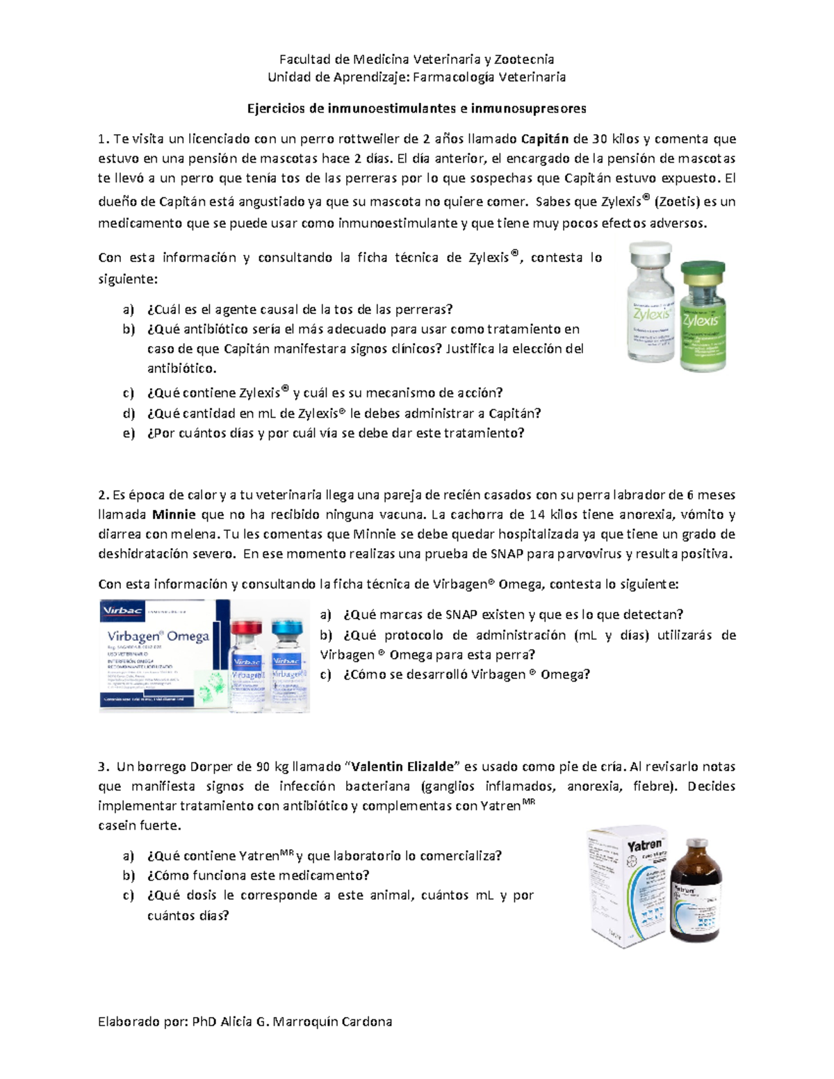 Ejercicios de inmunoestimulantes - Facultad de Medicina Veterinaria y ...