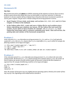 HW 3 Solution - math and turtle Modules - CS 100 Homework 03 Due Date: Do all of the items below ...
