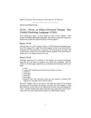 (Module 9) Pearson Revel C++ 13.16 - Focus on Object-Oriented Design - Table of Contents ...