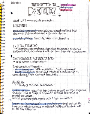 PSY100Module 7 - Covers module 7 and conciousness - PSY 100 - Studocu