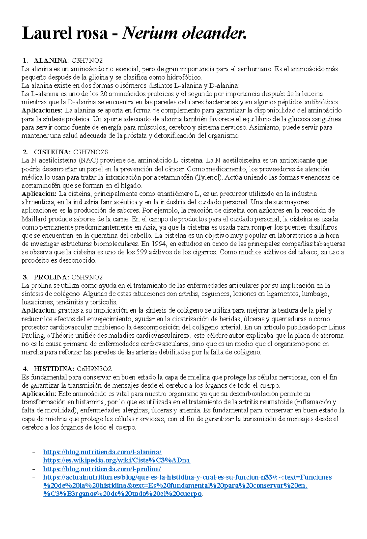 Laurel rosa - iufggfngf - Laurel rosa - Nerium oleander. 1. ALANINA ...