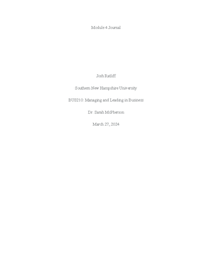 BUS 210 - Module 6 - Module 6 Organizatoinal Structures Josh Ratliff ...