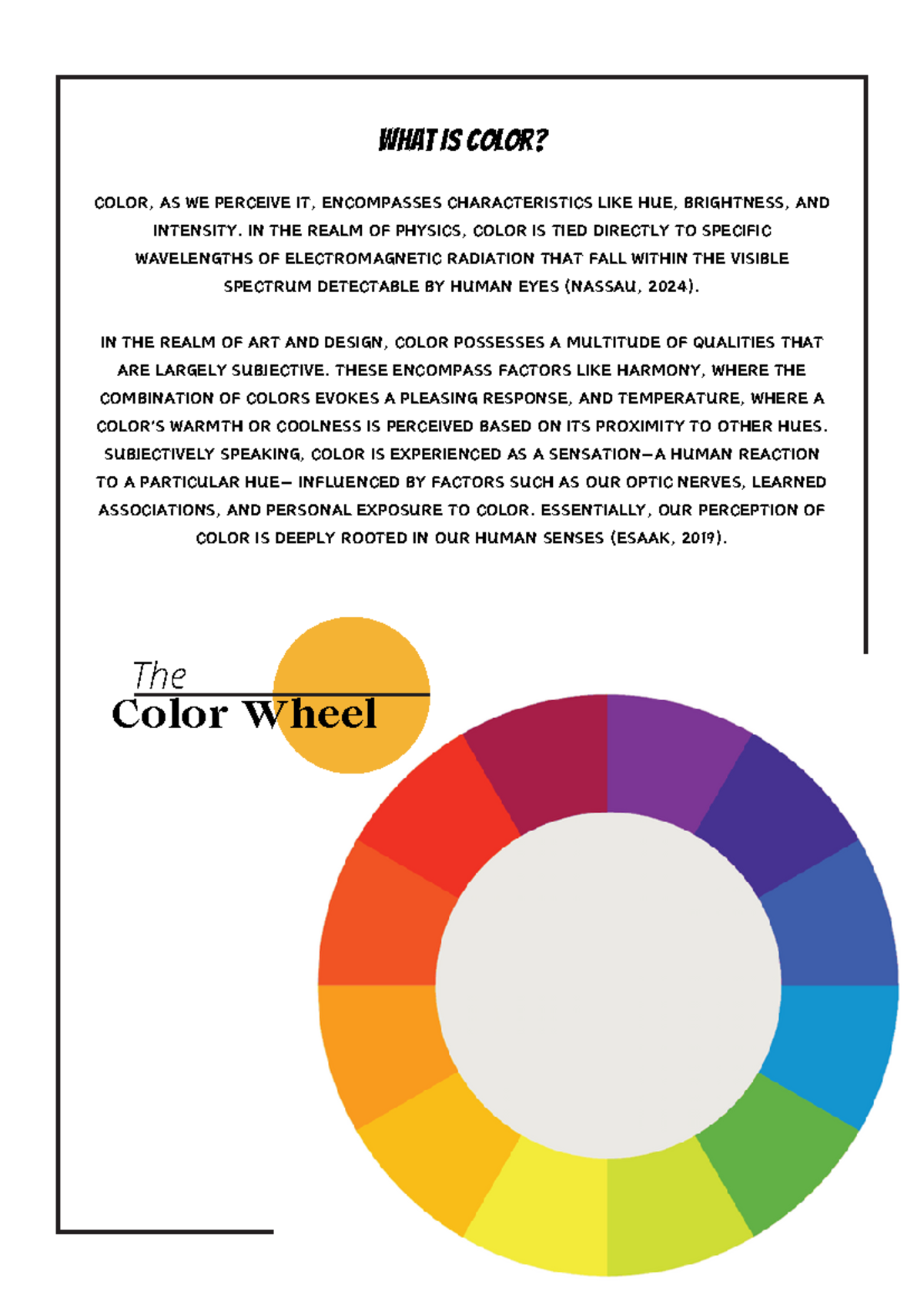 SA - COLOR THEORY - WHAT IS COLOR? COLOR, AS WE PERCEIVE IT ...