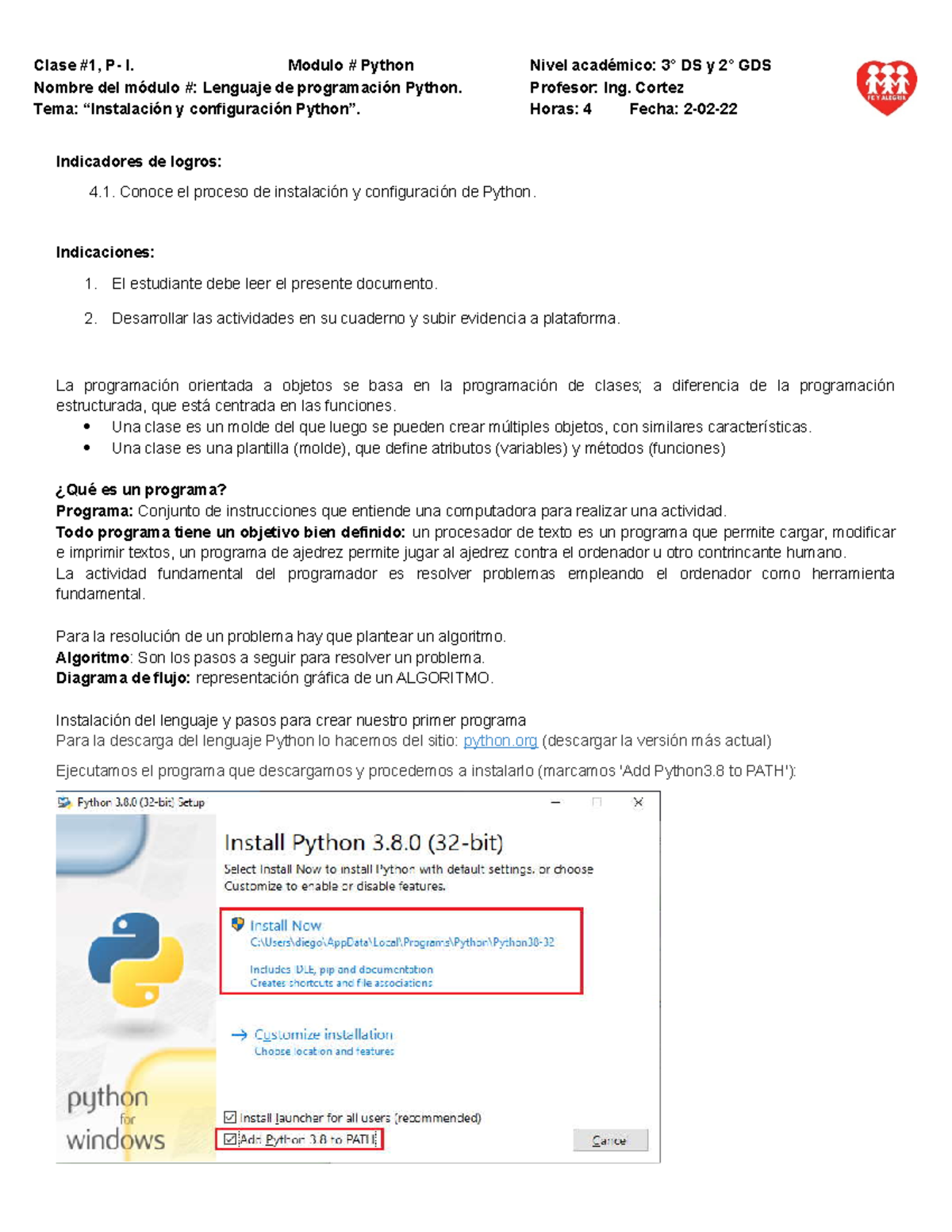 Clase #1. Semana 1. Configuracion de Python - Clase #1, P- I. Modulo ...