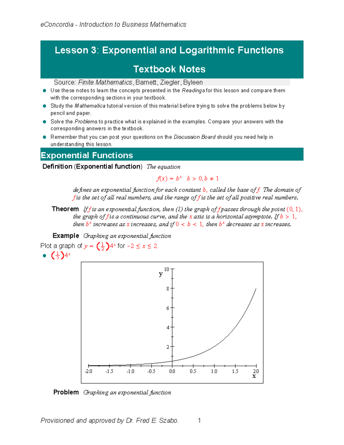 L3-Txt-Notes - Lecture 3 - Lesson 3:Exponential and Logarithmic ...