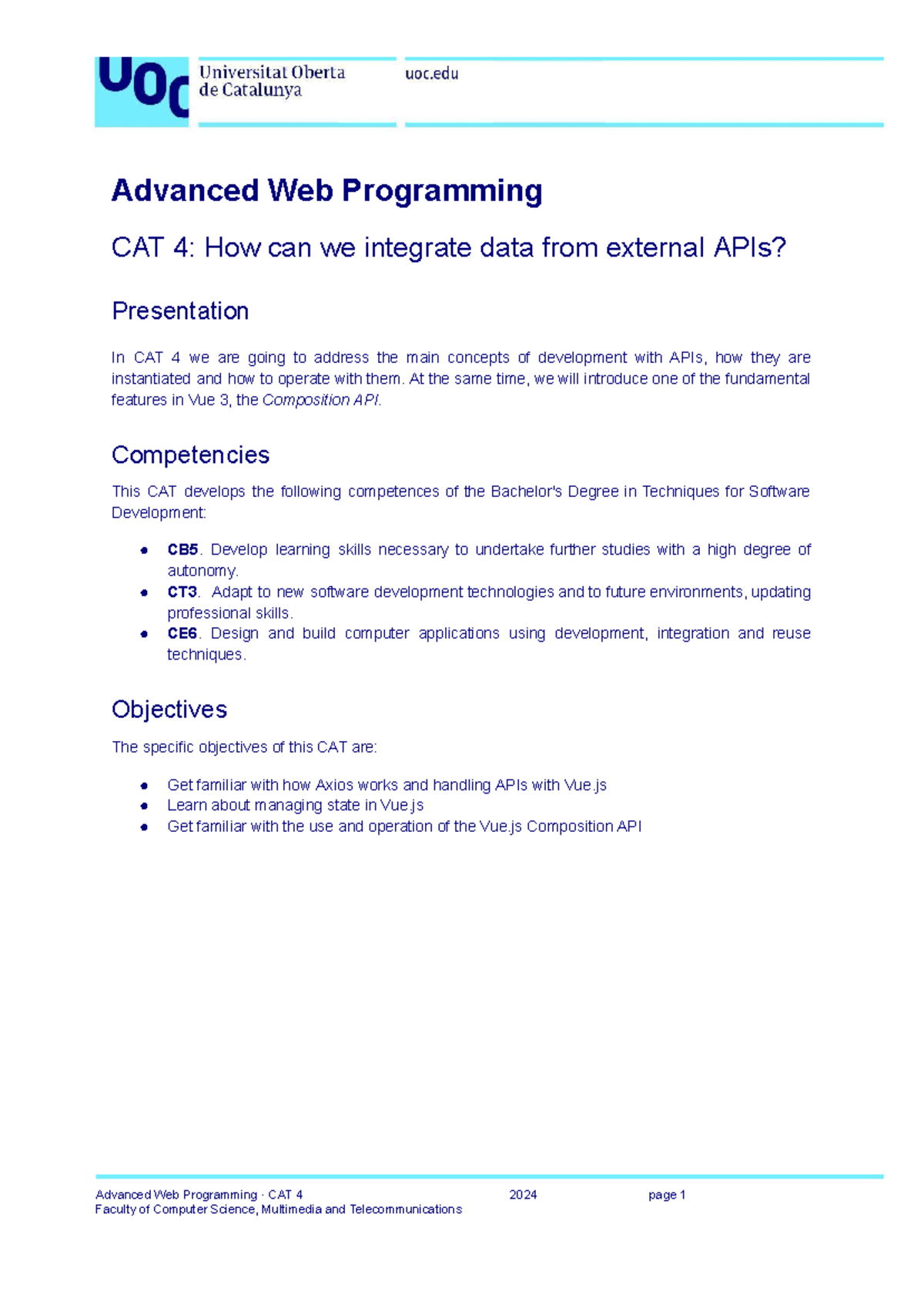 CAT 4. How can we integrate data from APIs-1 - Advanced Web Programming ...
