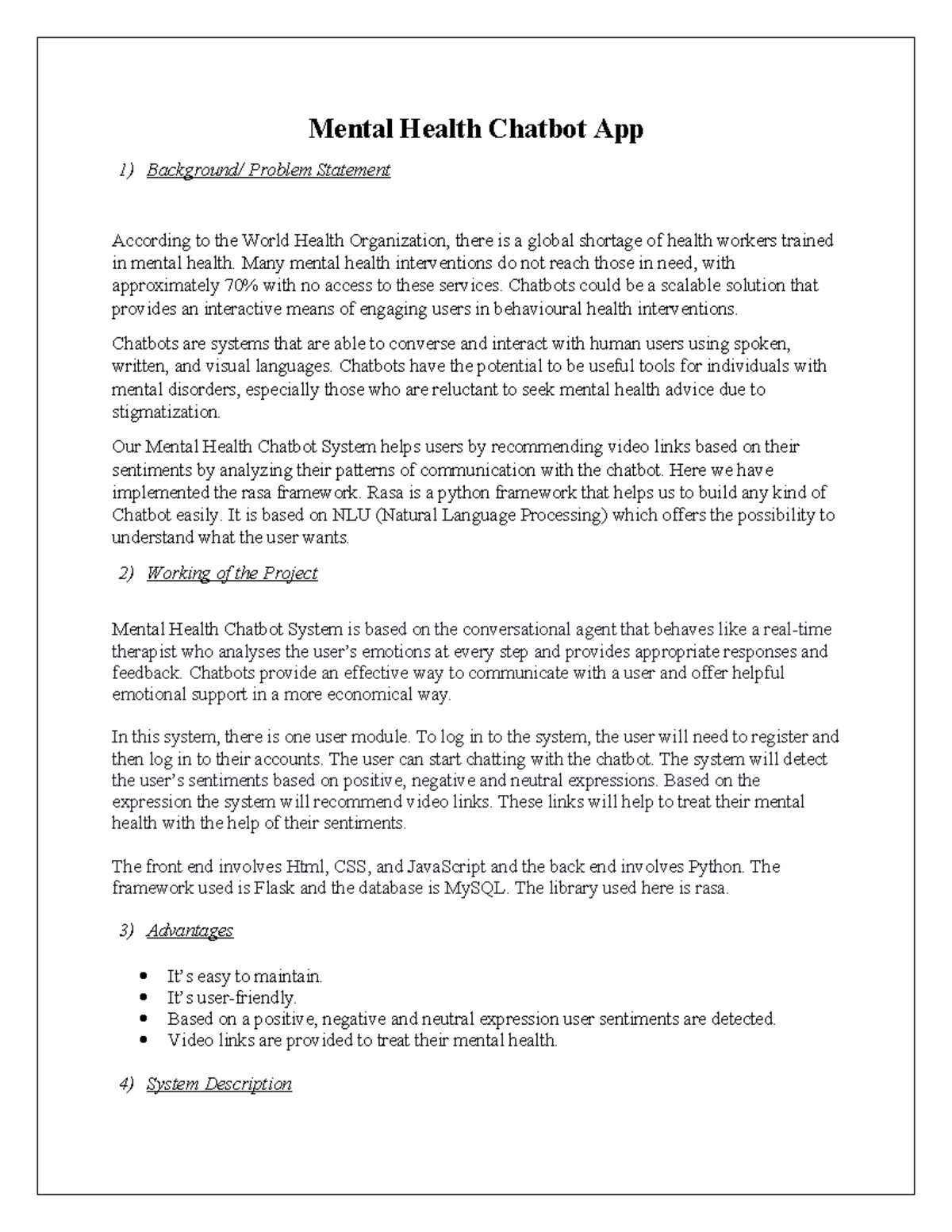 Mental Health Chatbot App - Mental Health Chatbot App Background ...