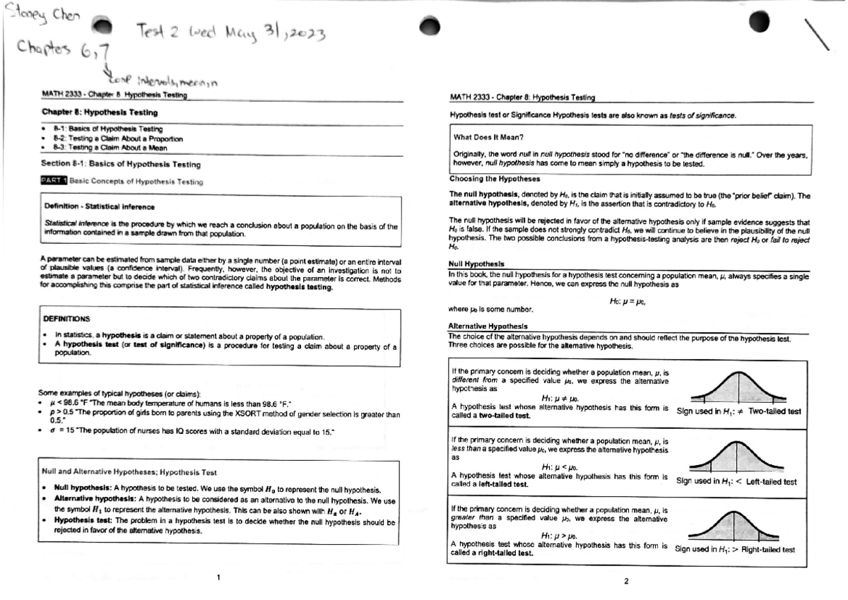 Math 2333 Chapter 8 9 10 Filled Lec Note - Math 2333 - Studocu