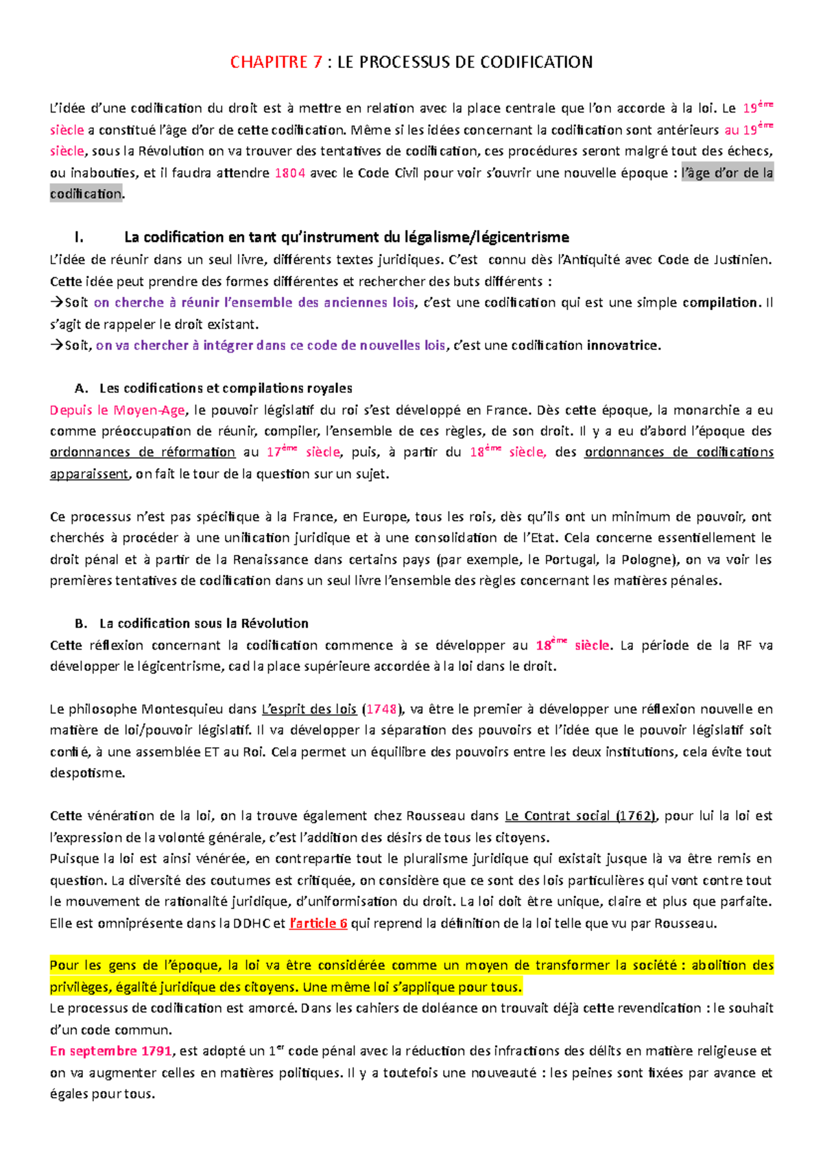 Chapitre 7 - histoire du droit - CHAPITRE 7 : LE PROCESSUS DE ...