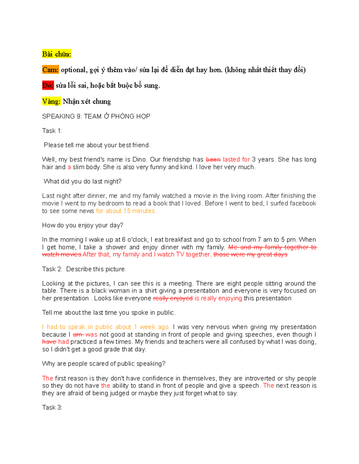 Speaking 9 team họp - Academic English - Studocu