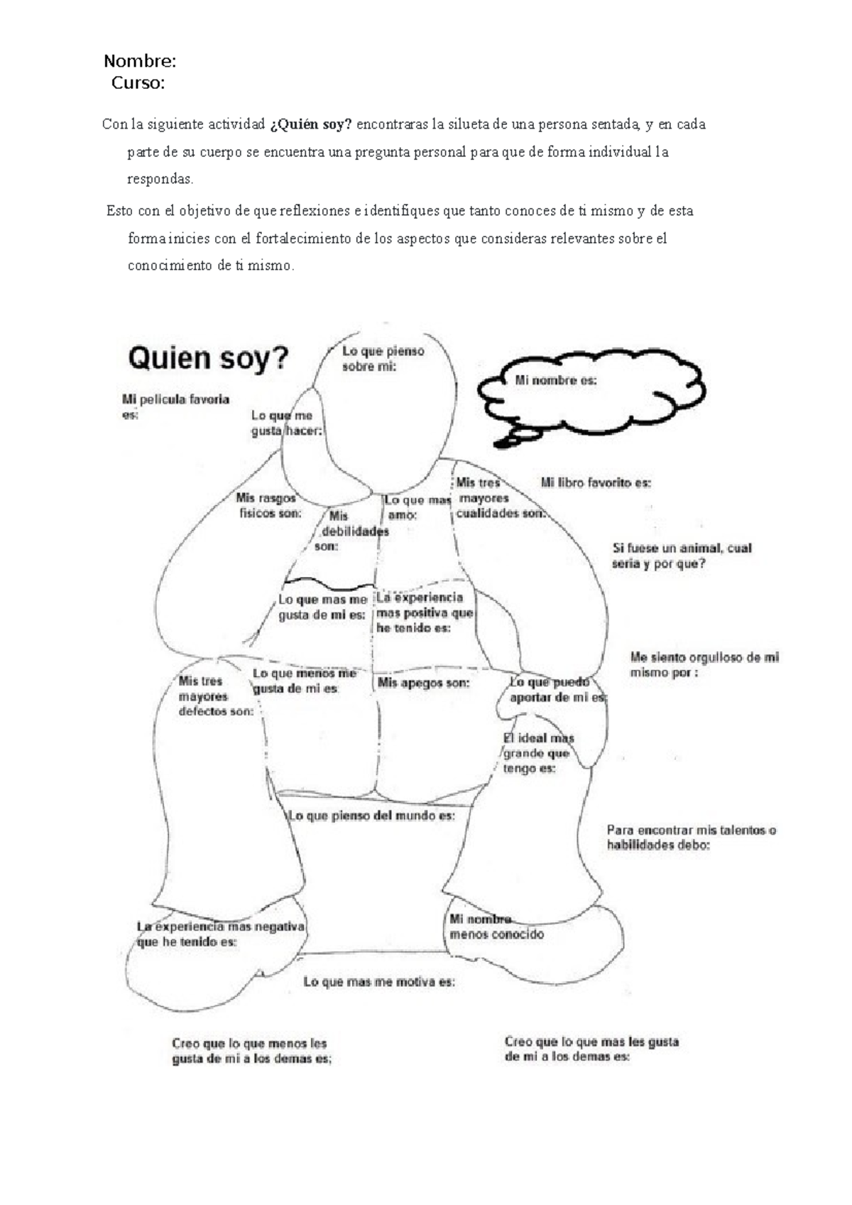 Actividad de Quien soy 10mo - Spanish A: Language and Literature HL ...