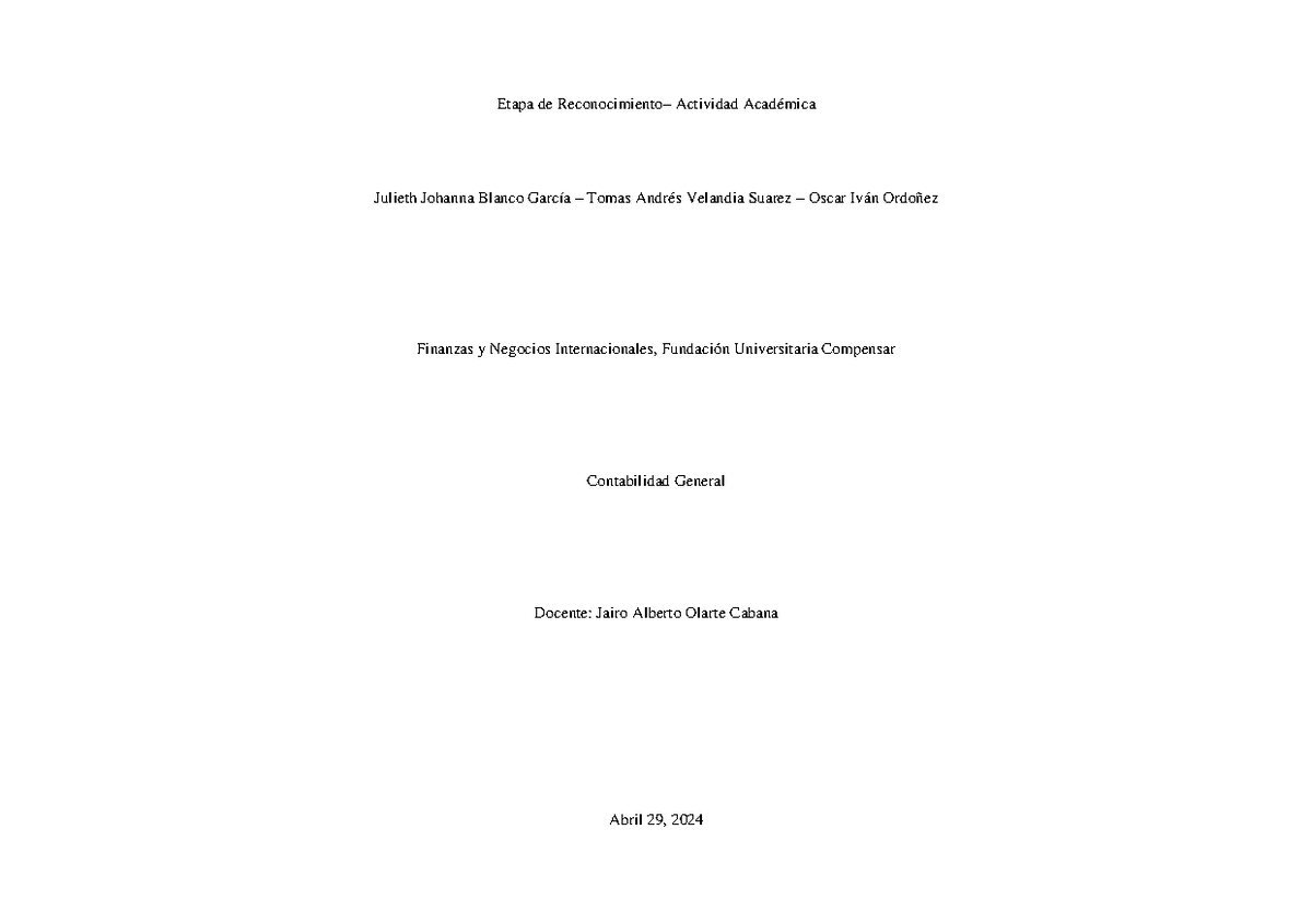 Contabilidad MAPA Conceptual - Etapa de Reconocimiento– Actividad ...