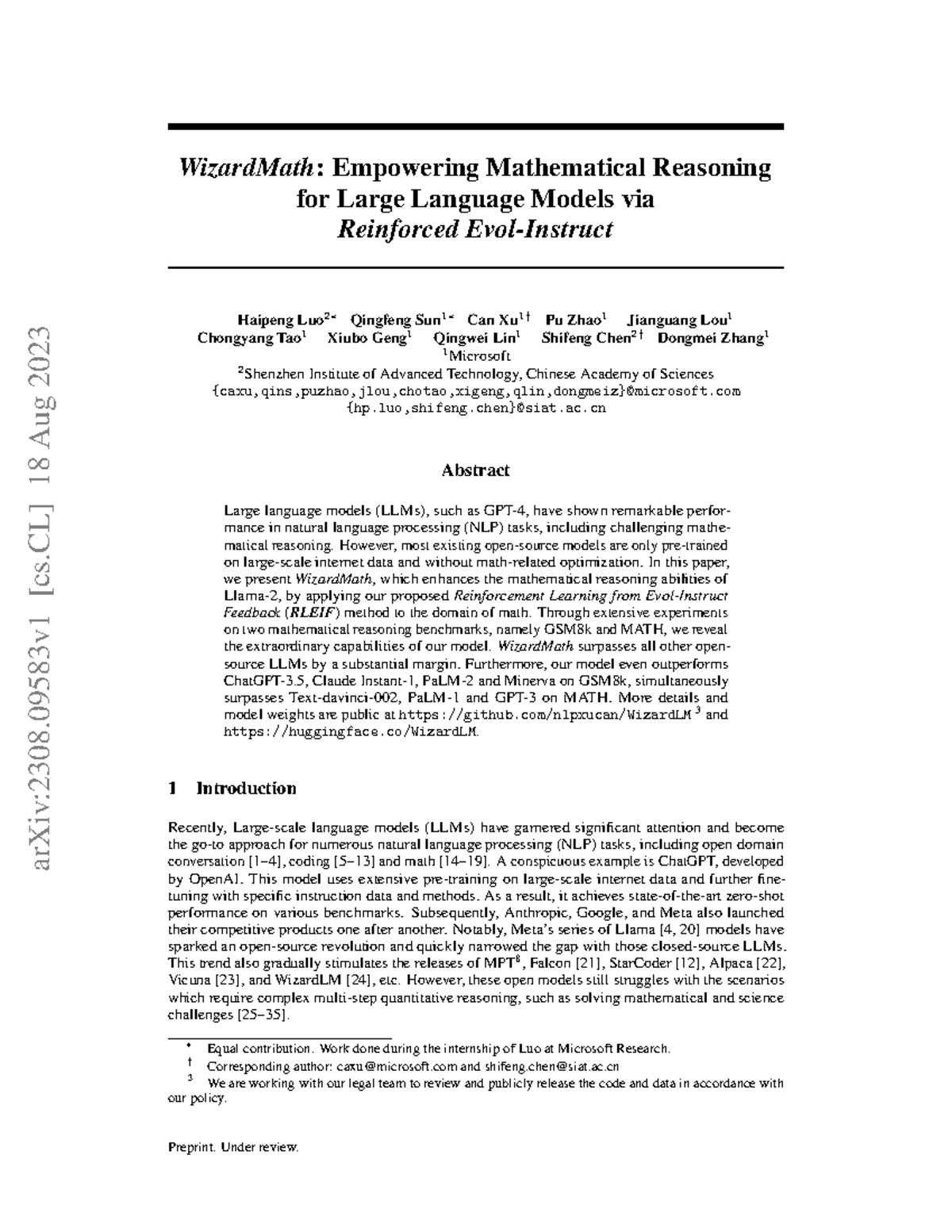 2308 - asdf - WizardMath: Empowering Mathematical Reasoning for Large ...